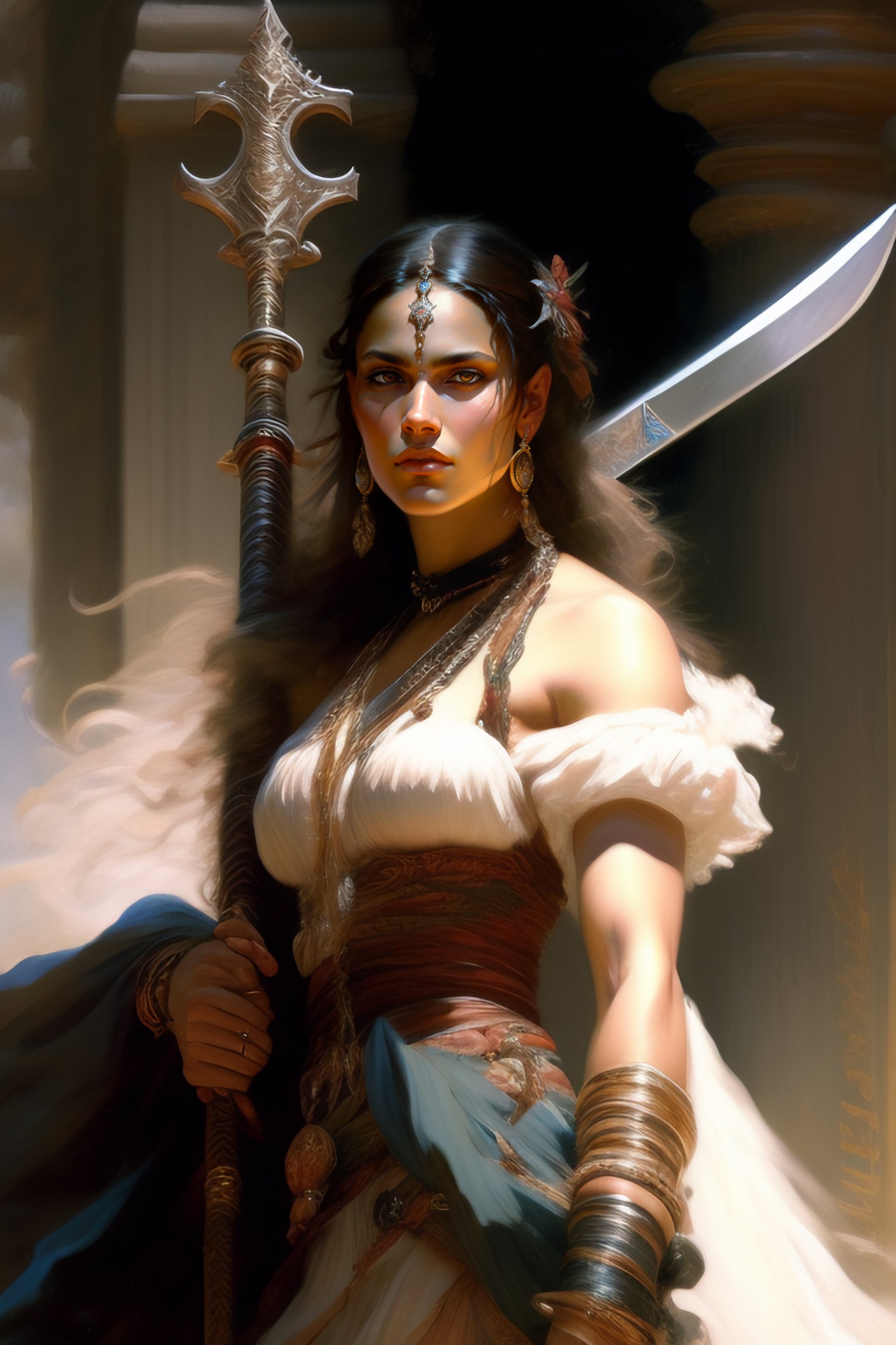 Lexica - Detailed paint of a sword woman, highly detailed paiting by ...