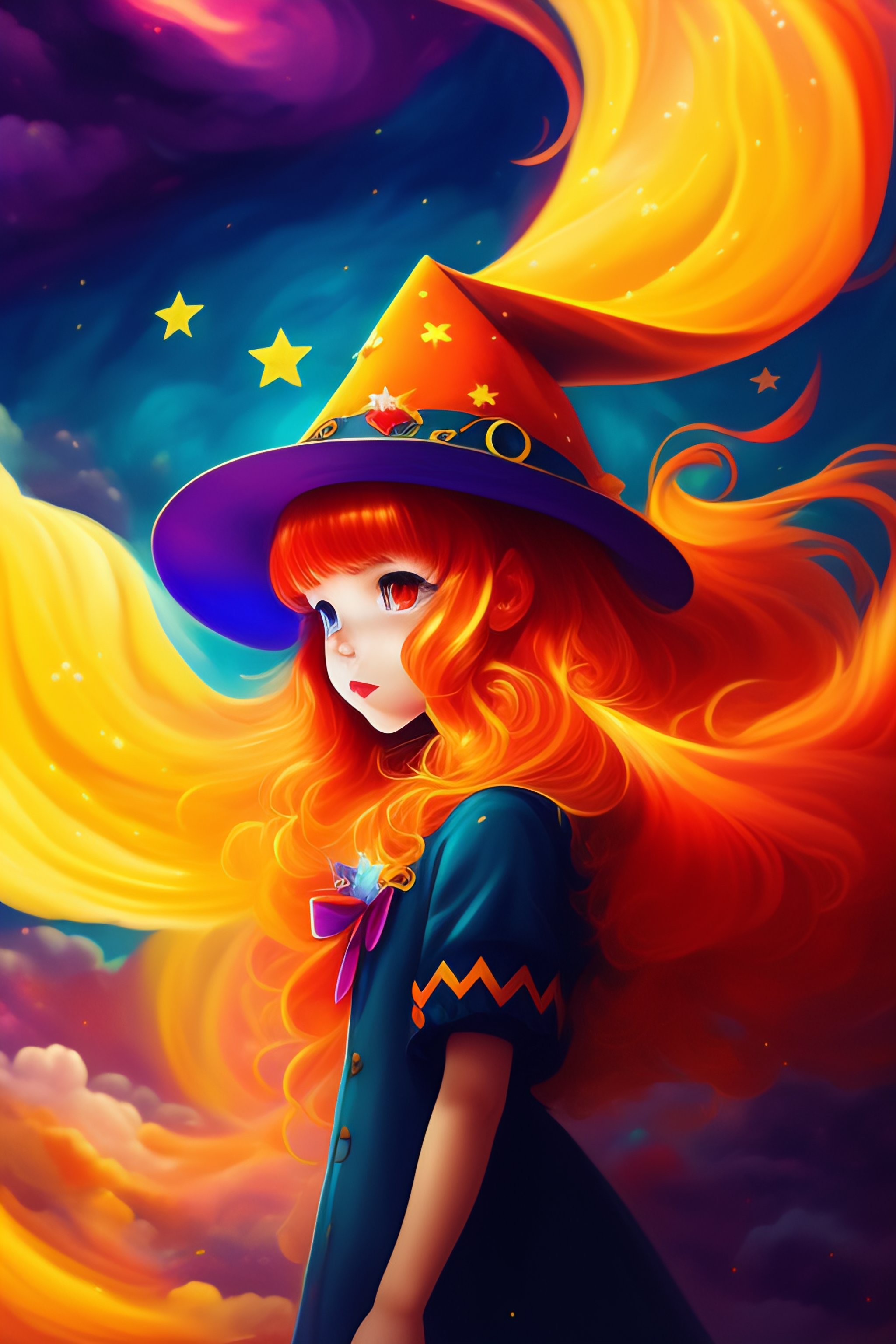 Lexica - Little witch explosion of primary color