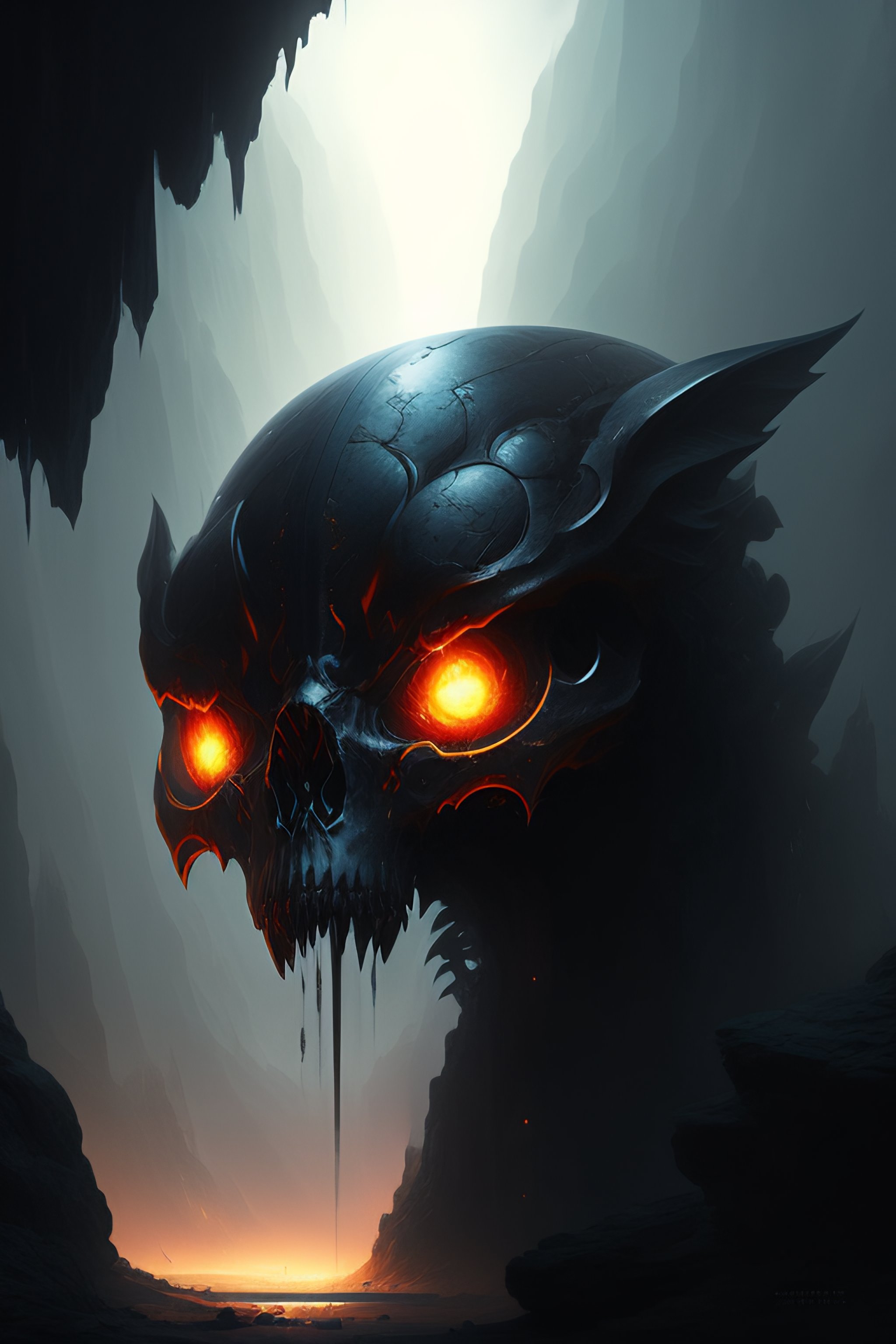 Lexica - Dark evil big eyed skull extraterrestrial alien:15] as painted ...