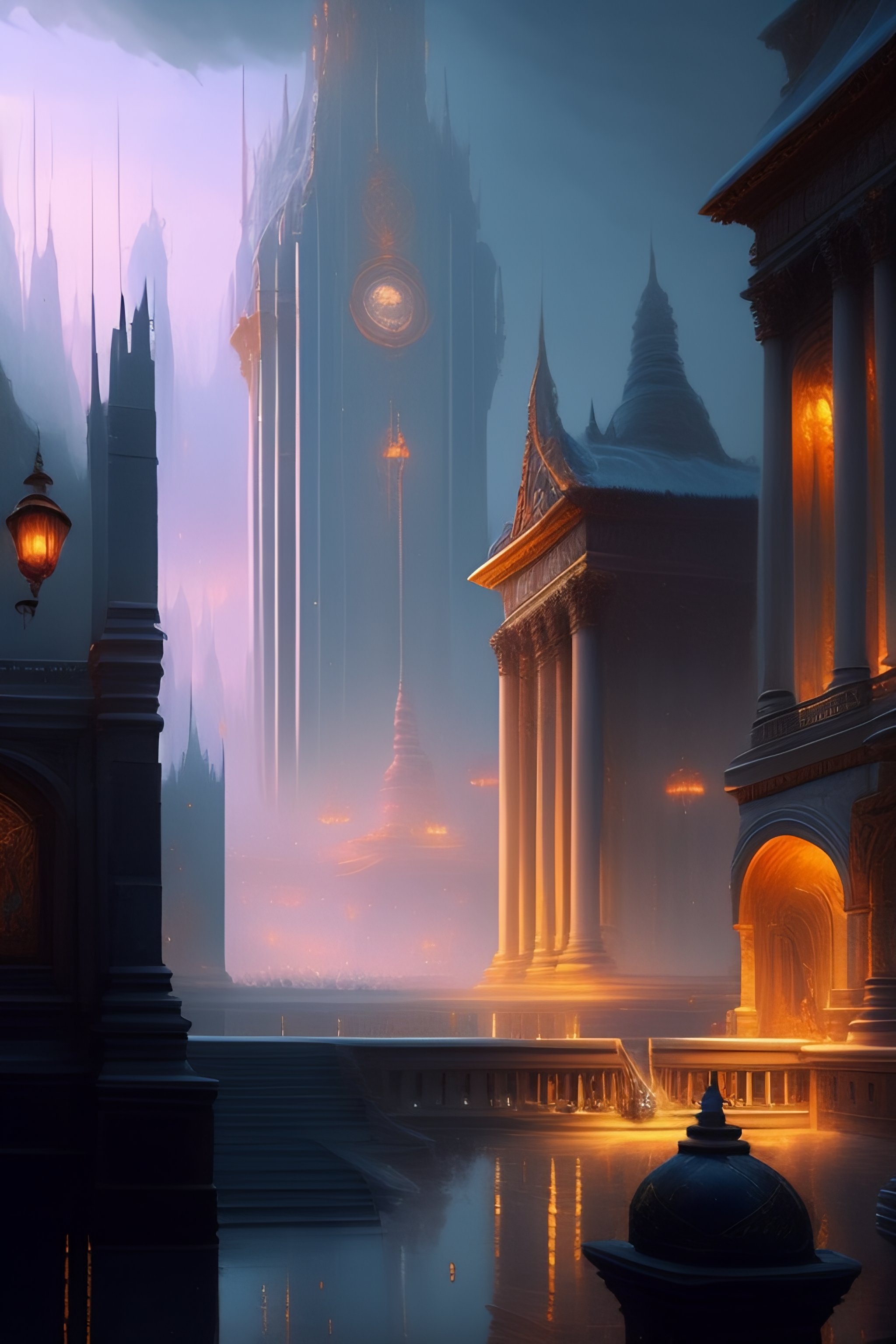 Lexica - Epic view, wide angle, elegant fantasy capital city, insanely ...