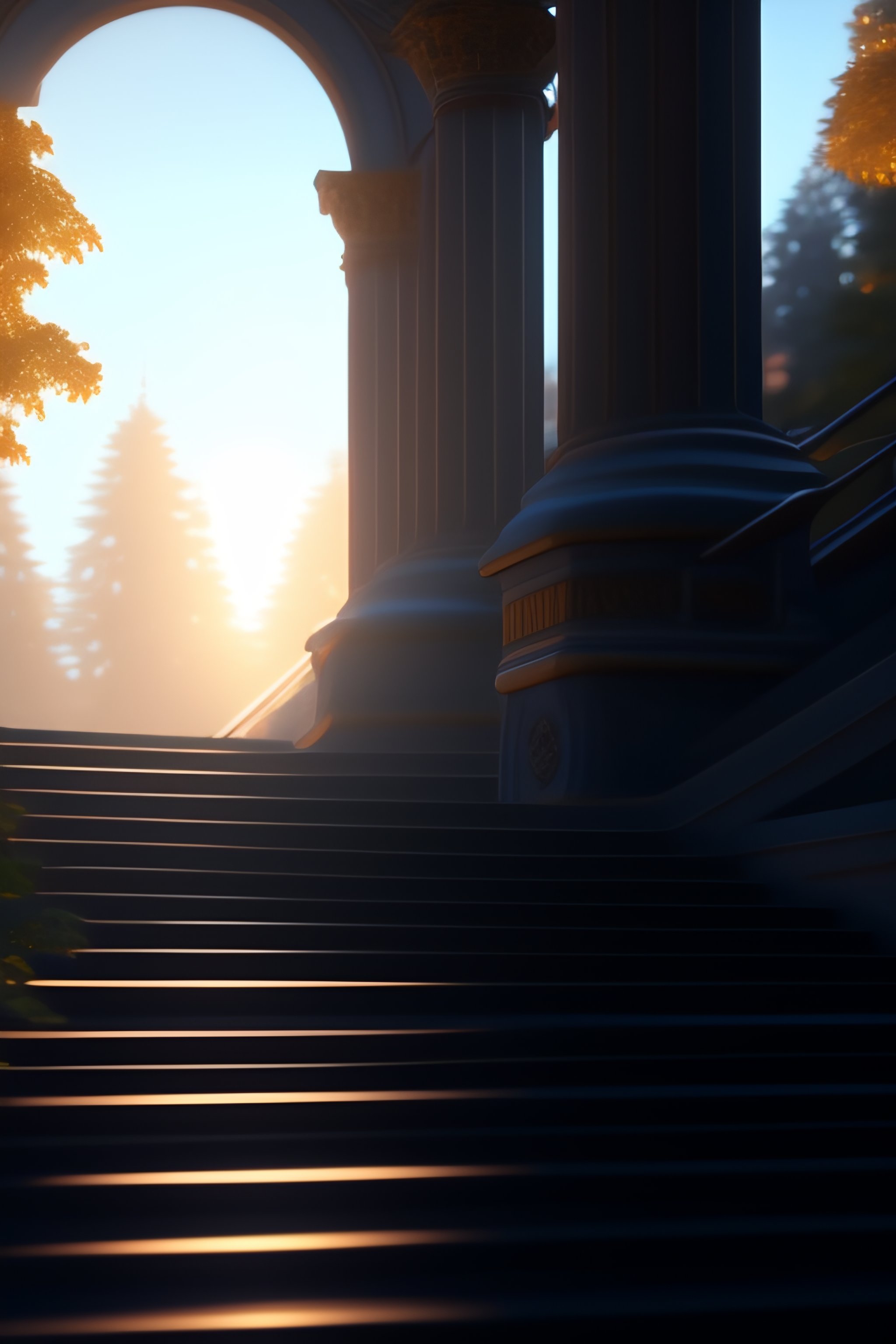 Lexica - Ukraine, forest, stairs, columns, cinematic, detailed ...