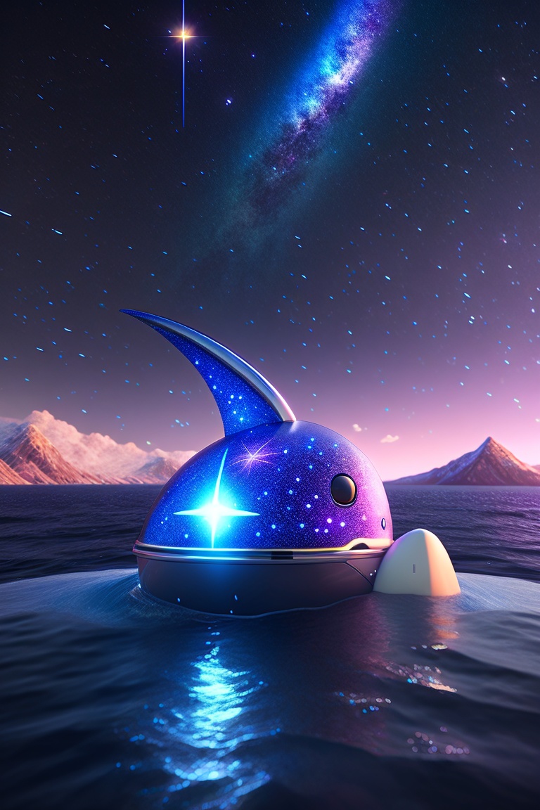 Lexica - Narwhal floating in space, there are many stars and nebulae ...