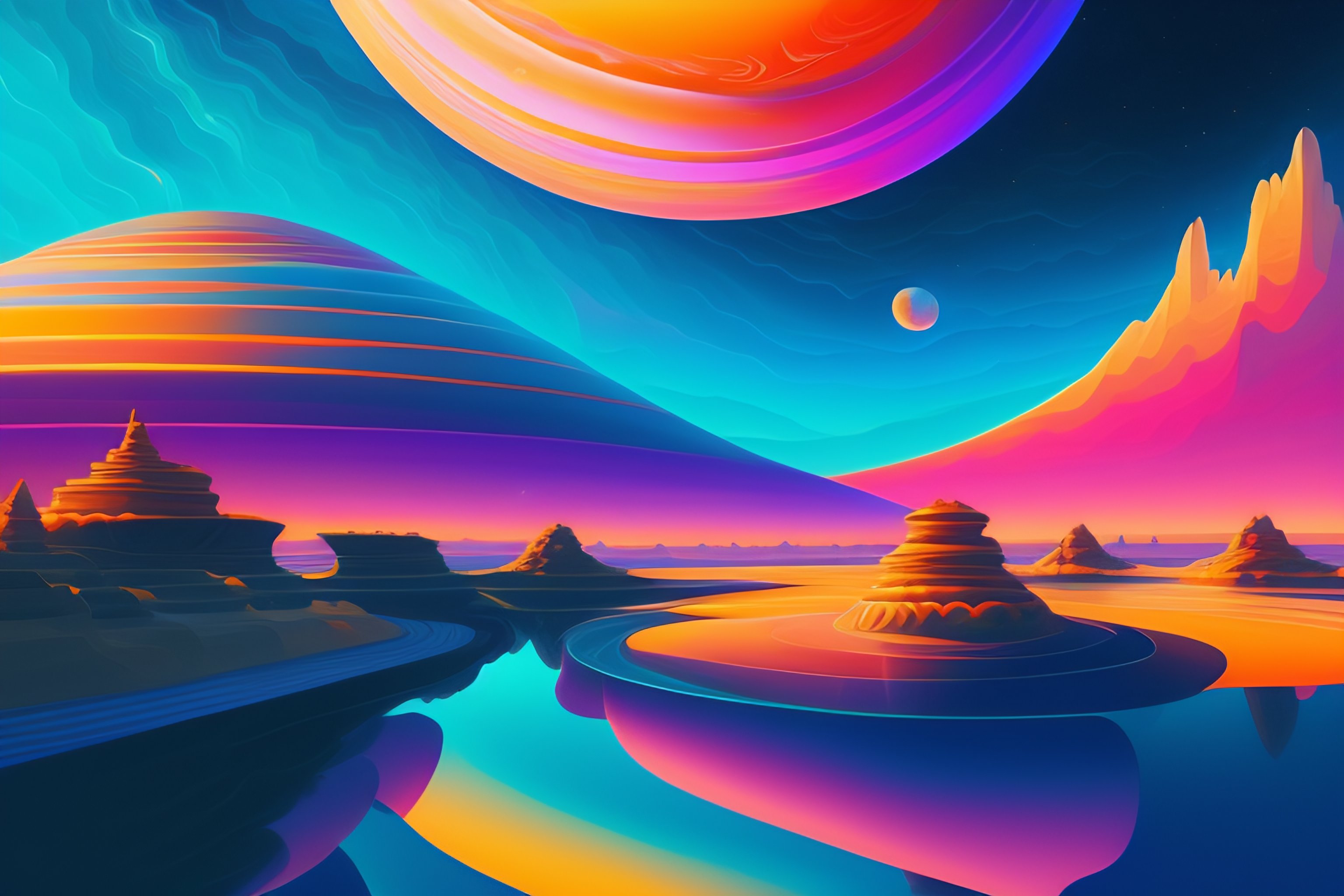 Lexica - James Gilleard illustration, swirly sci-fi blue alien ...