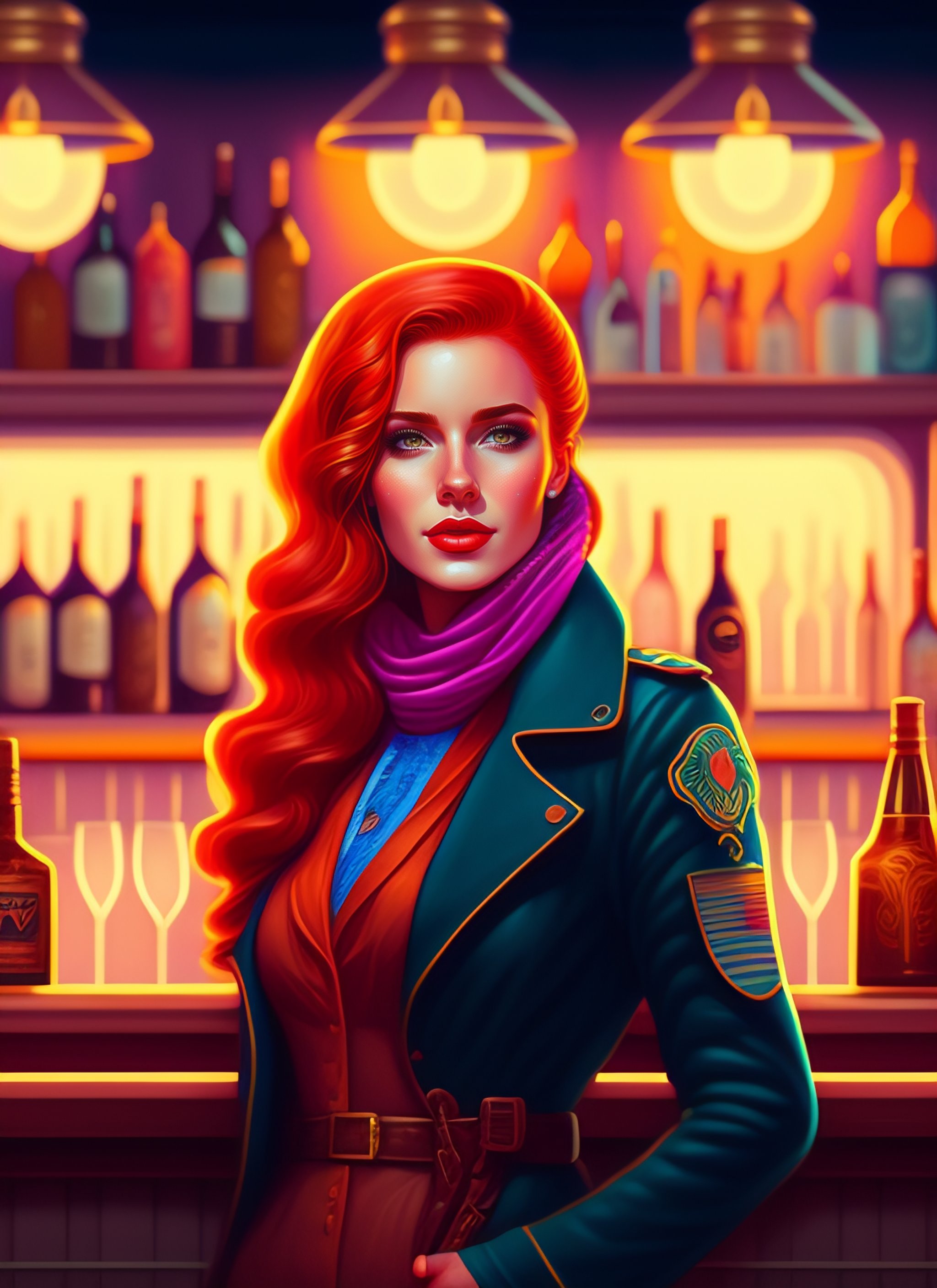 Lexica - Character portrait of young woman as a beautiful barmaid, cozy ...