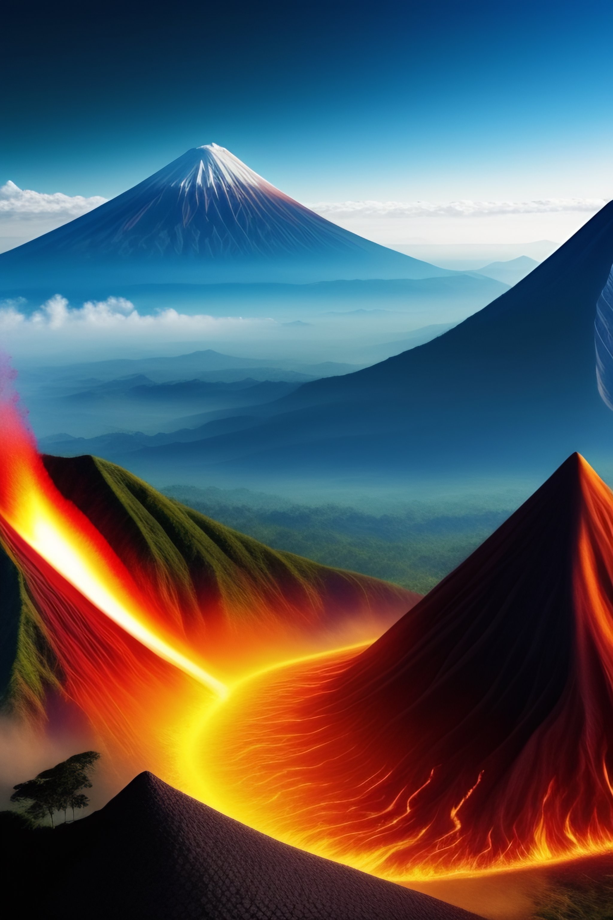 Lexica - Indonesia volcano beautiful scenarios