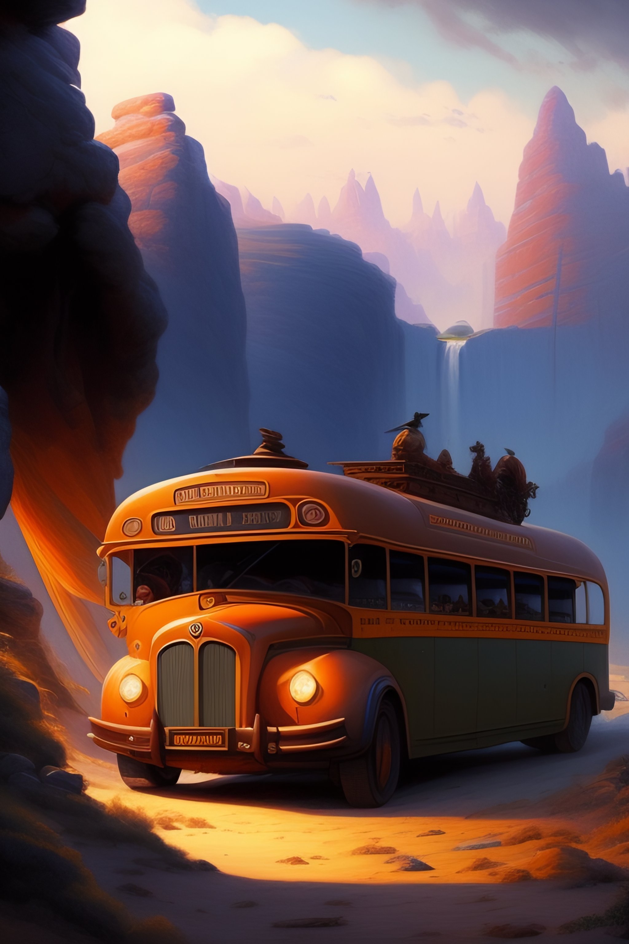Lexica - The bus carries people, by justin gerard and greg rutkowski