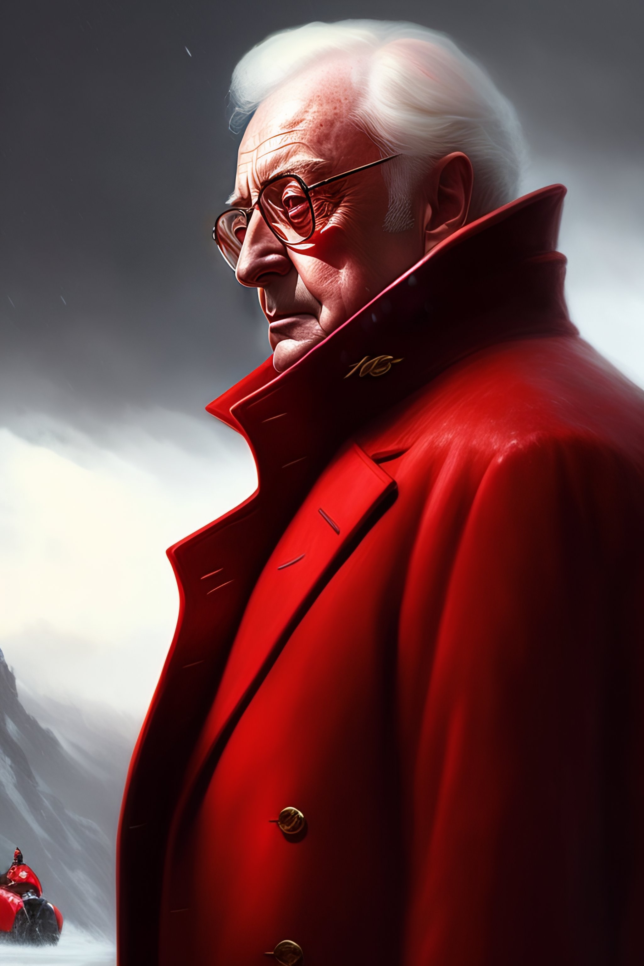 Lexica - 30 years old michael caine with red coat and a salacot drawn ...