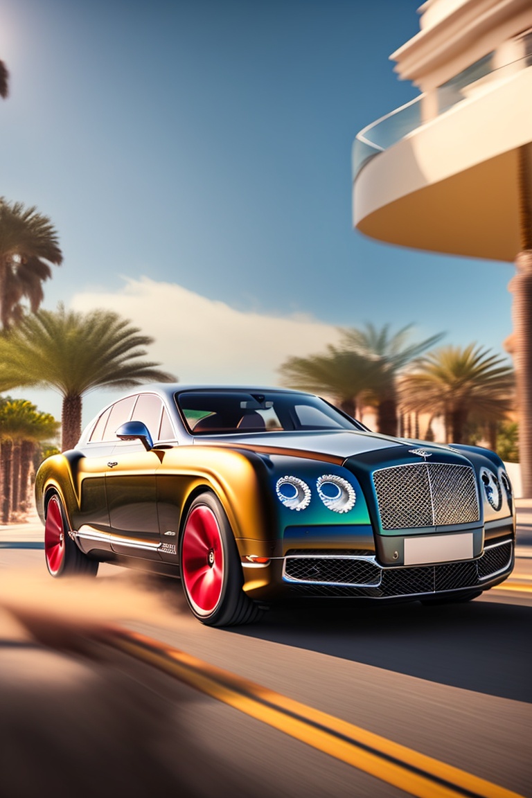 Lexica - Black Singer "Ray J" driving down Hollywood Blvd., driving a ...