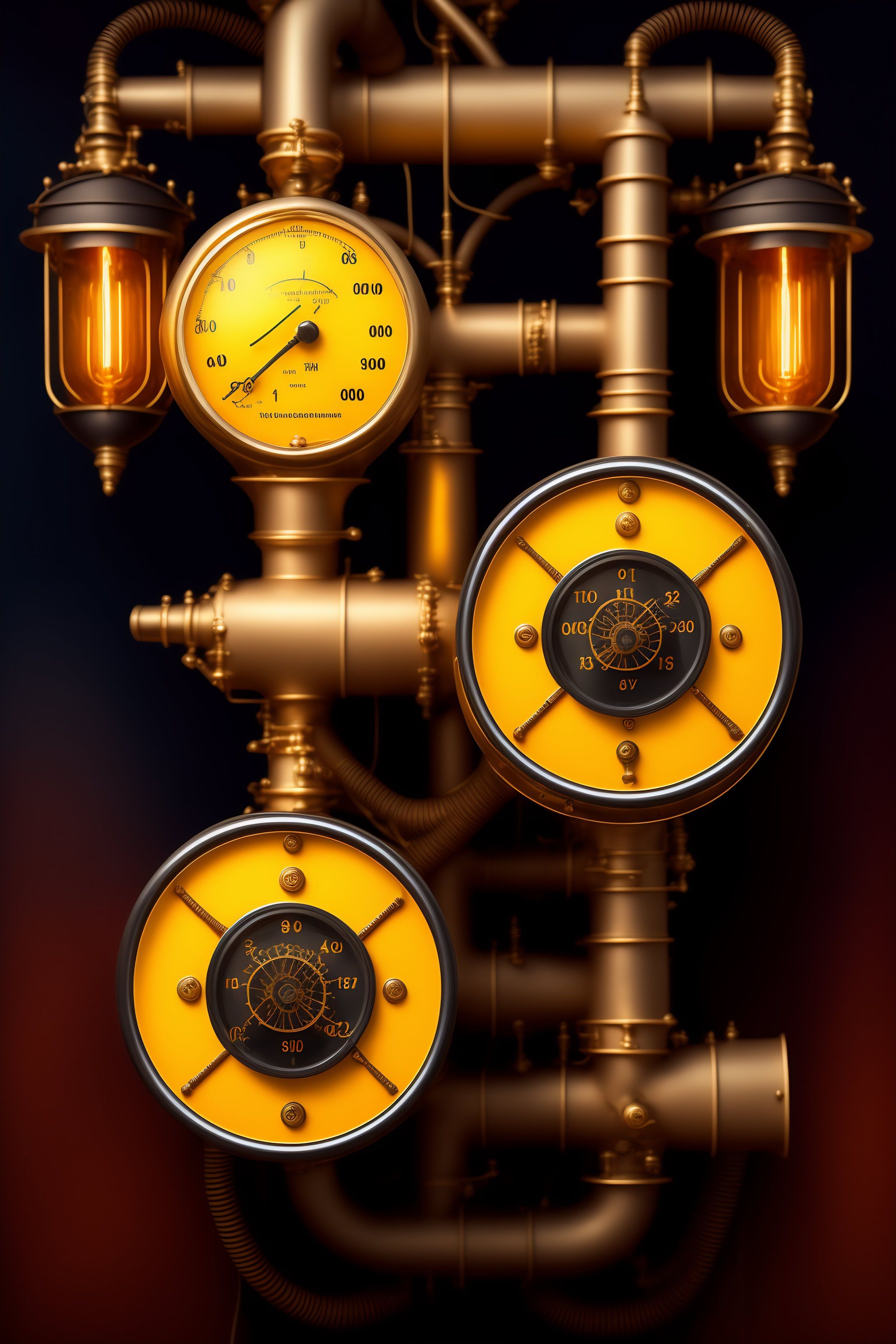 Lexica - Background steampunk pipe meters with lamp radio tubes plane ...