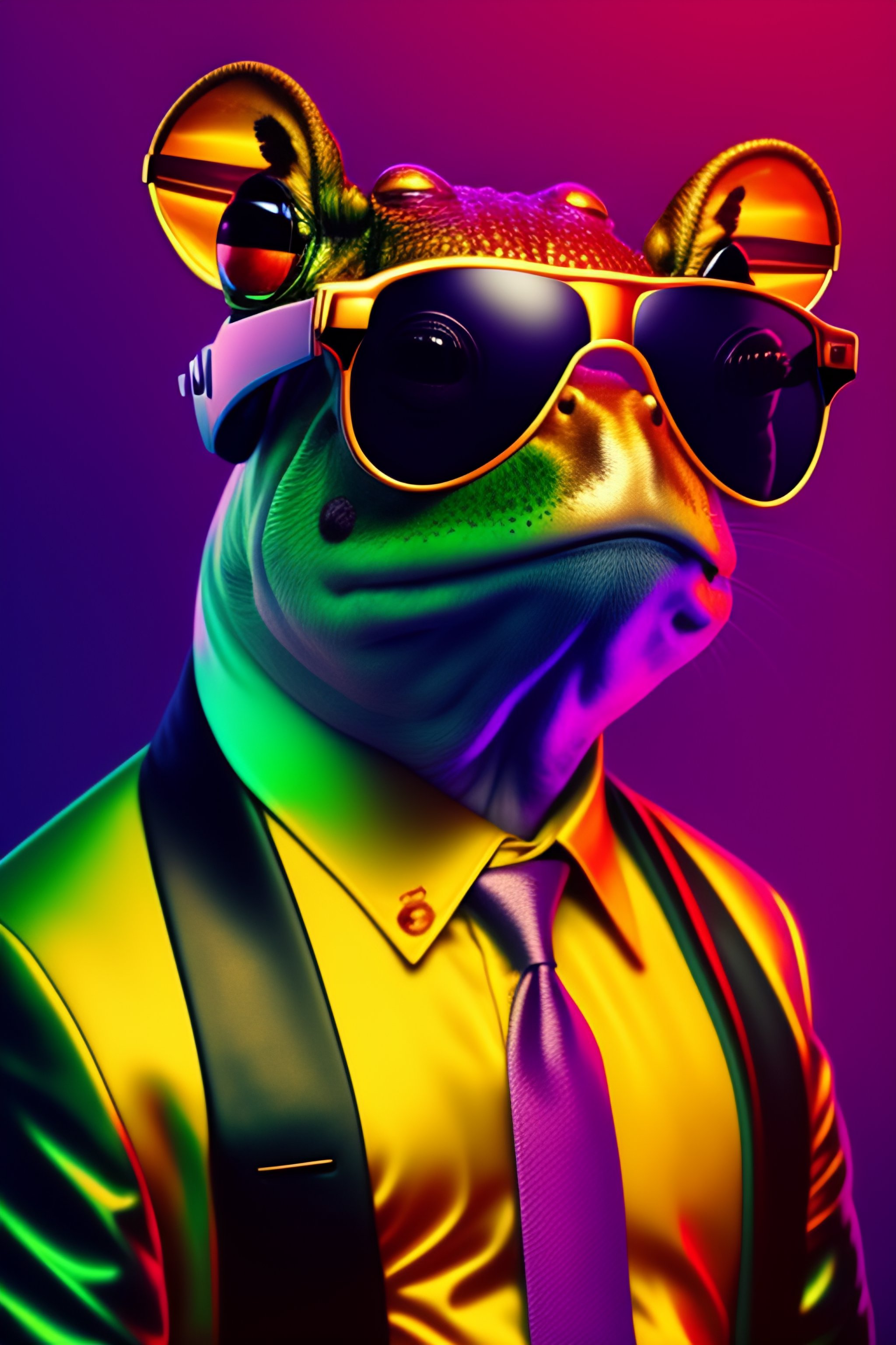 Lexica - Portrait of an anthropomorphic nerd gigachad frog with nerdy ...