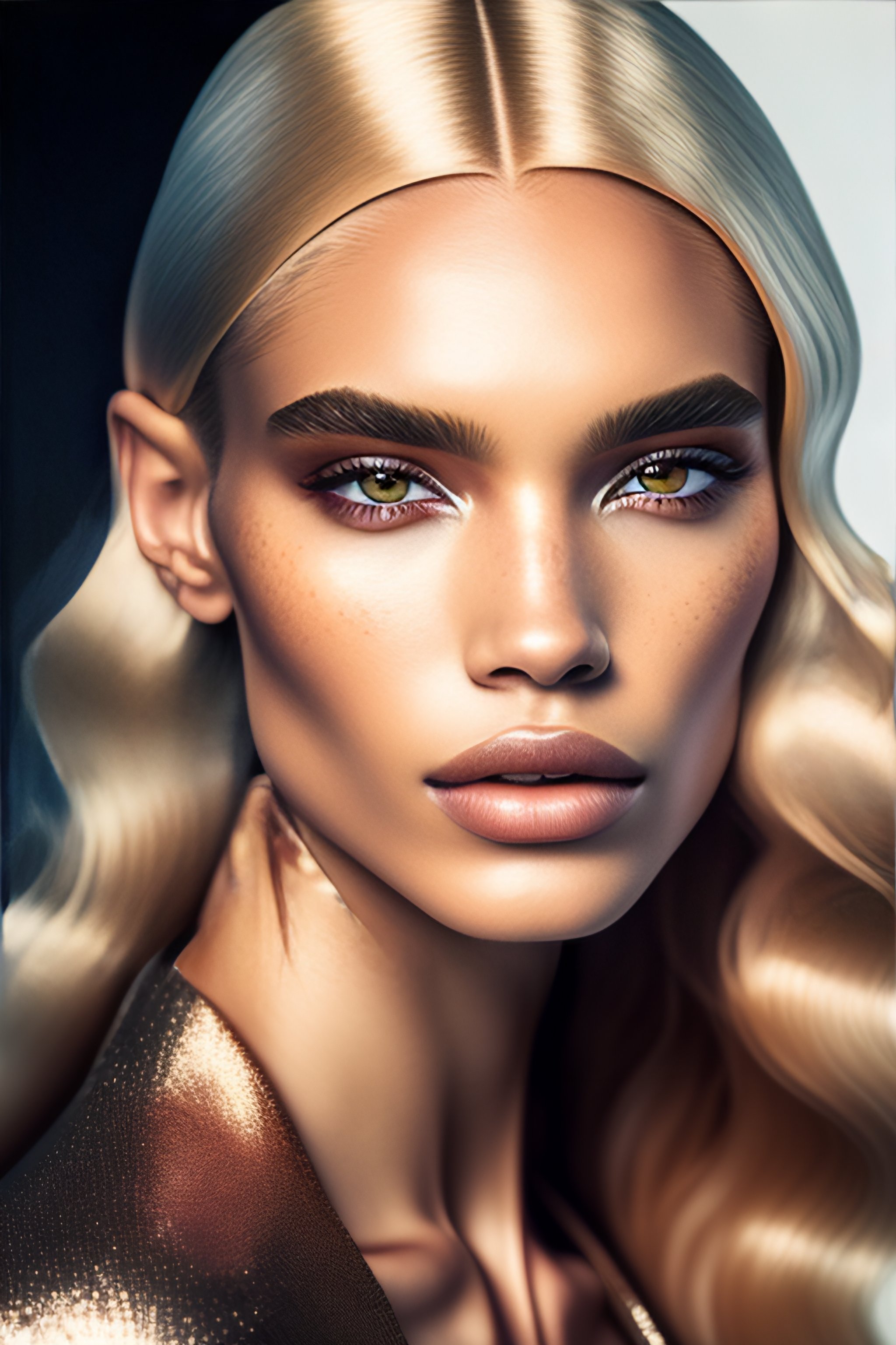 Lexica - A photo close-up of a beautiful long haired woman with light ...