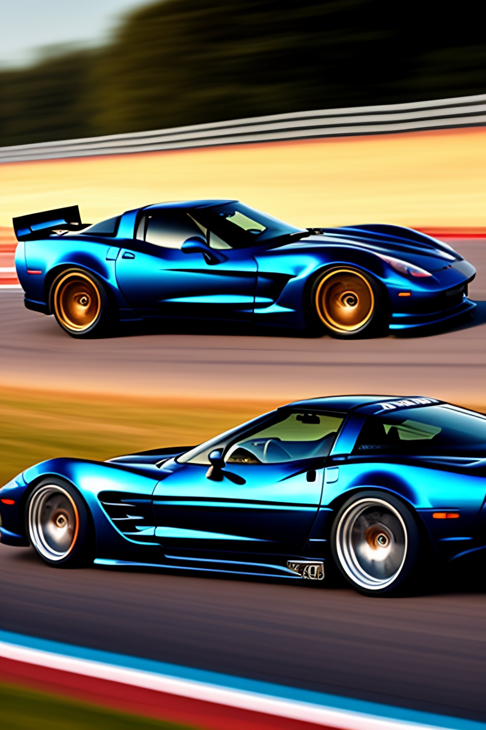 Lexica - 2004 corvette racing on a track with other corvettes