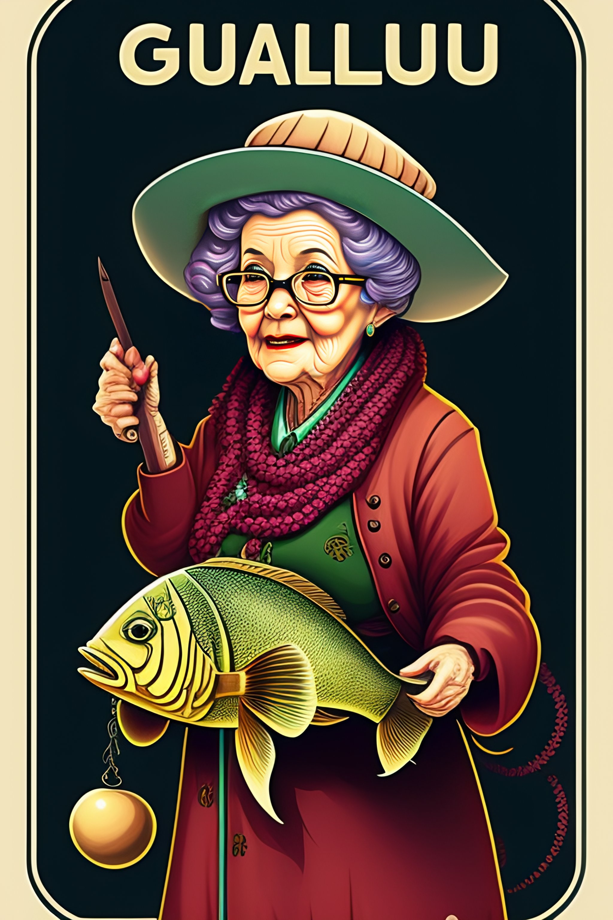 Lexica - Cthulu squid grandma gutting a fish cartoon style, cell ...