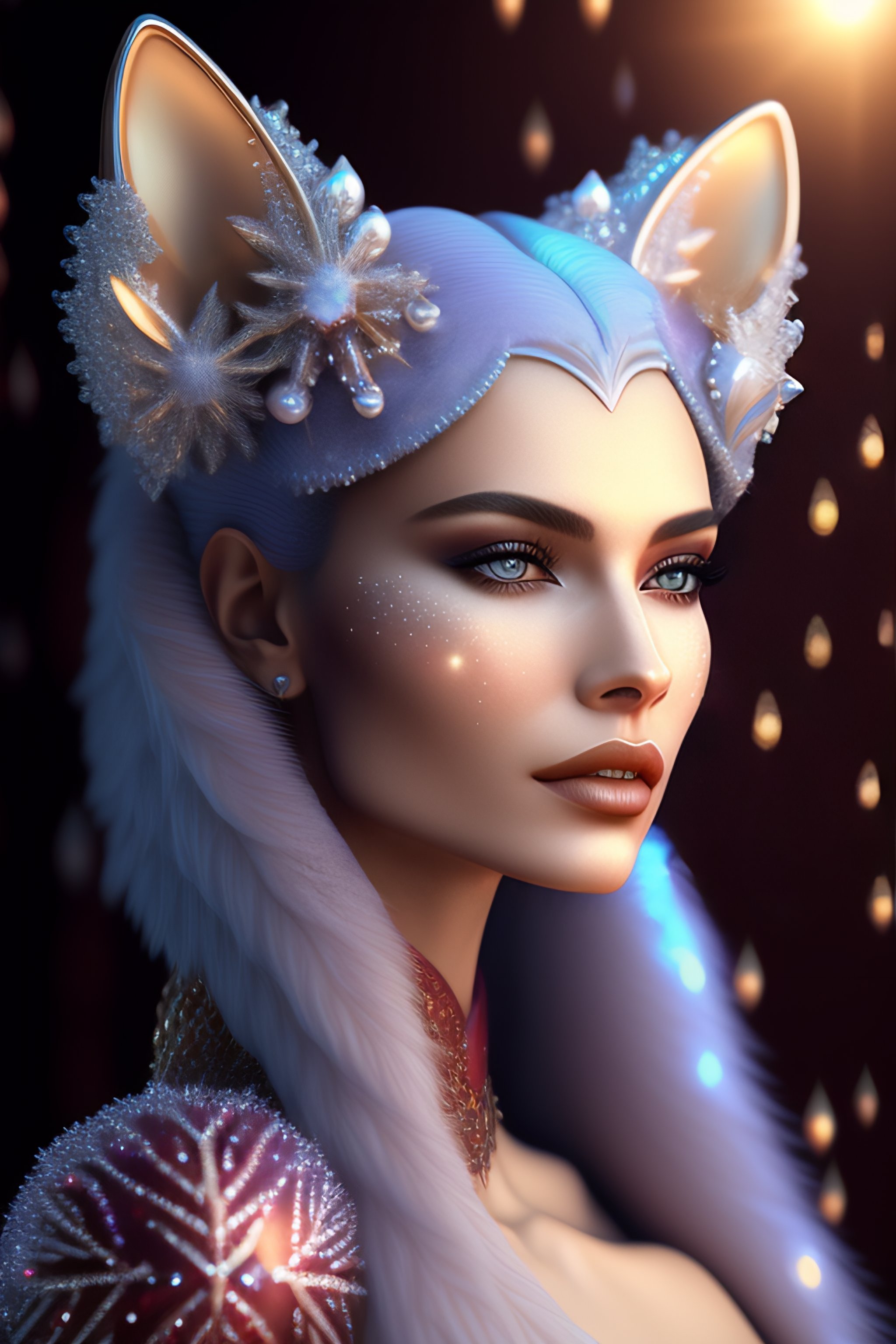 Lexica - Humanoid Felinoid lady, by well-known senior artist,frontal ...