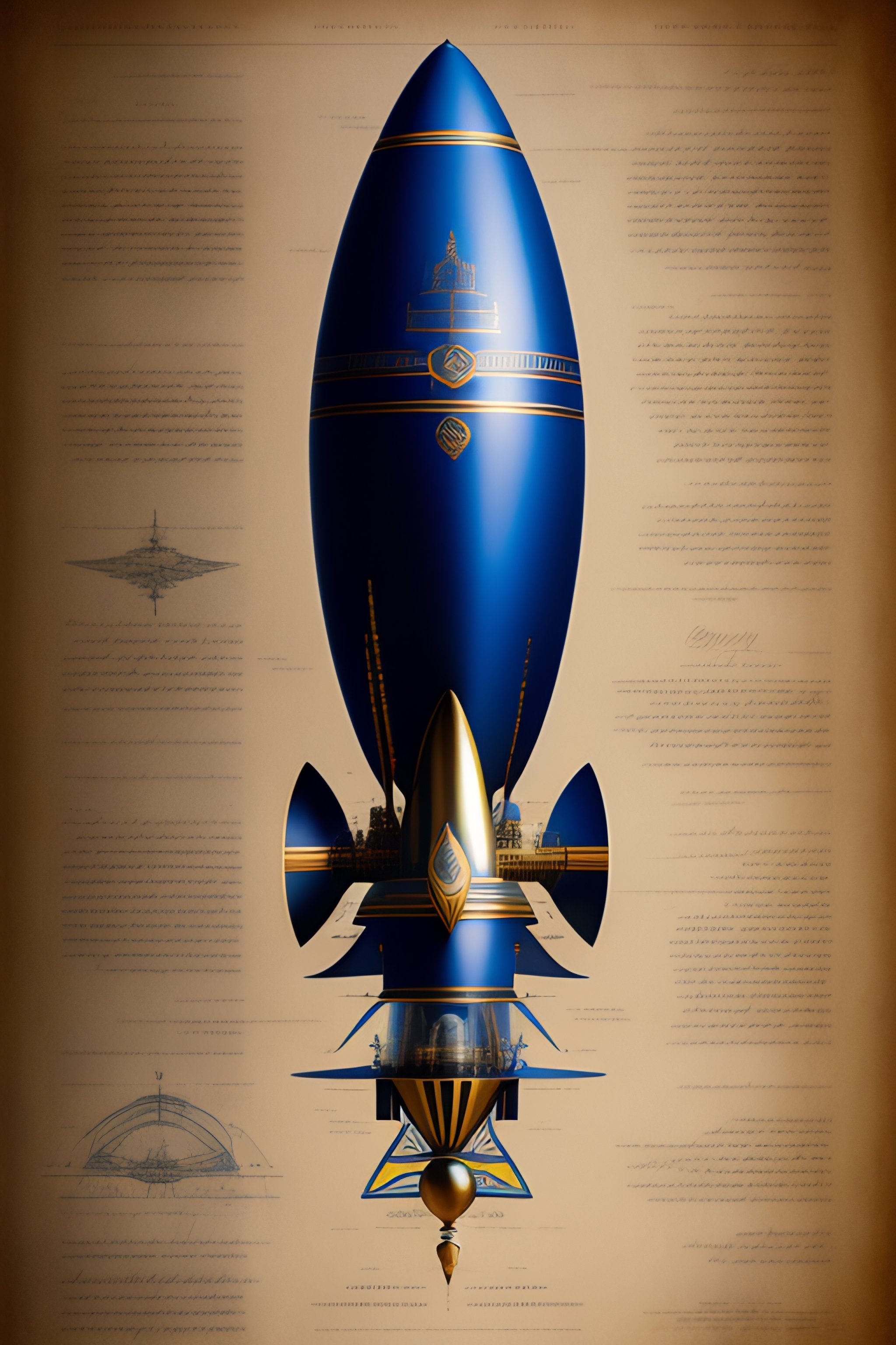 Lexica - Undiscovered design blueprints about rocket from leonardo da ...