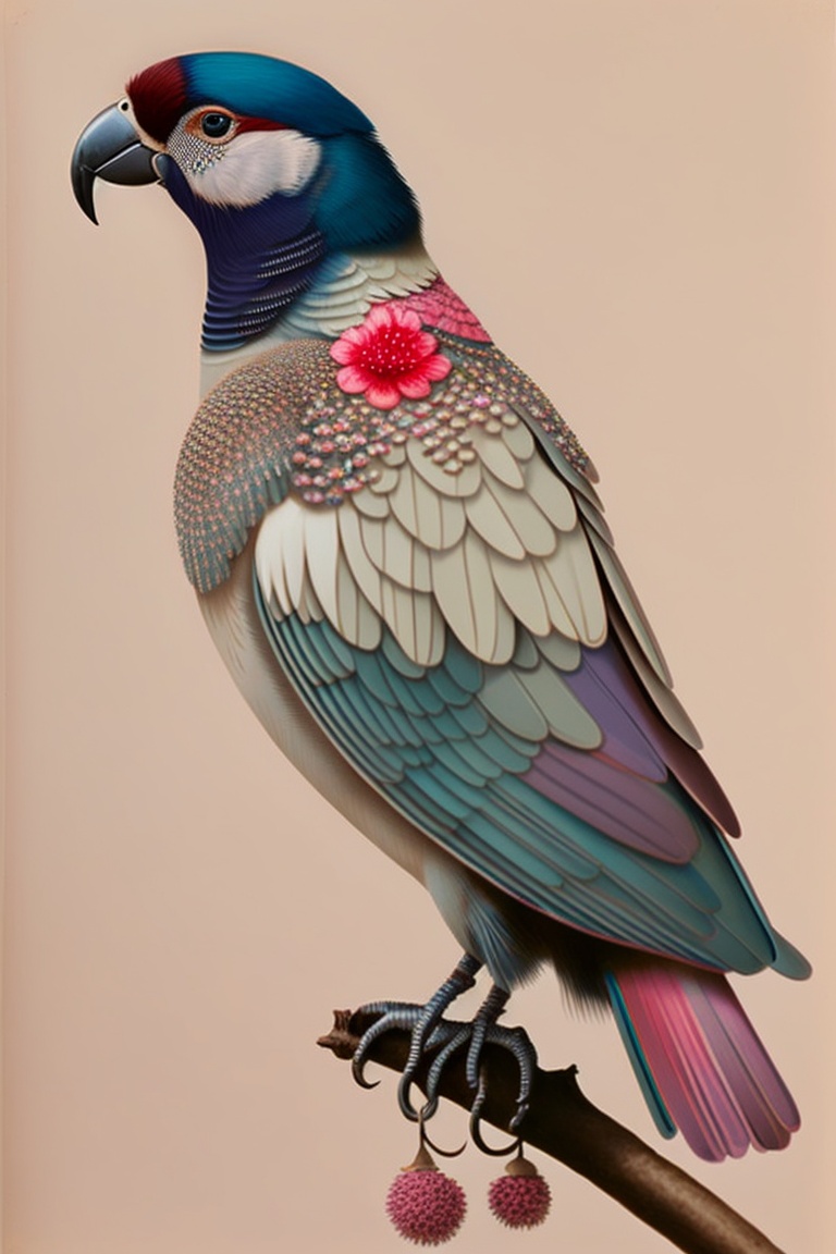 Lexica - 1950;s slinky spiked skeleton bird parrot skeleton, encrusted ...