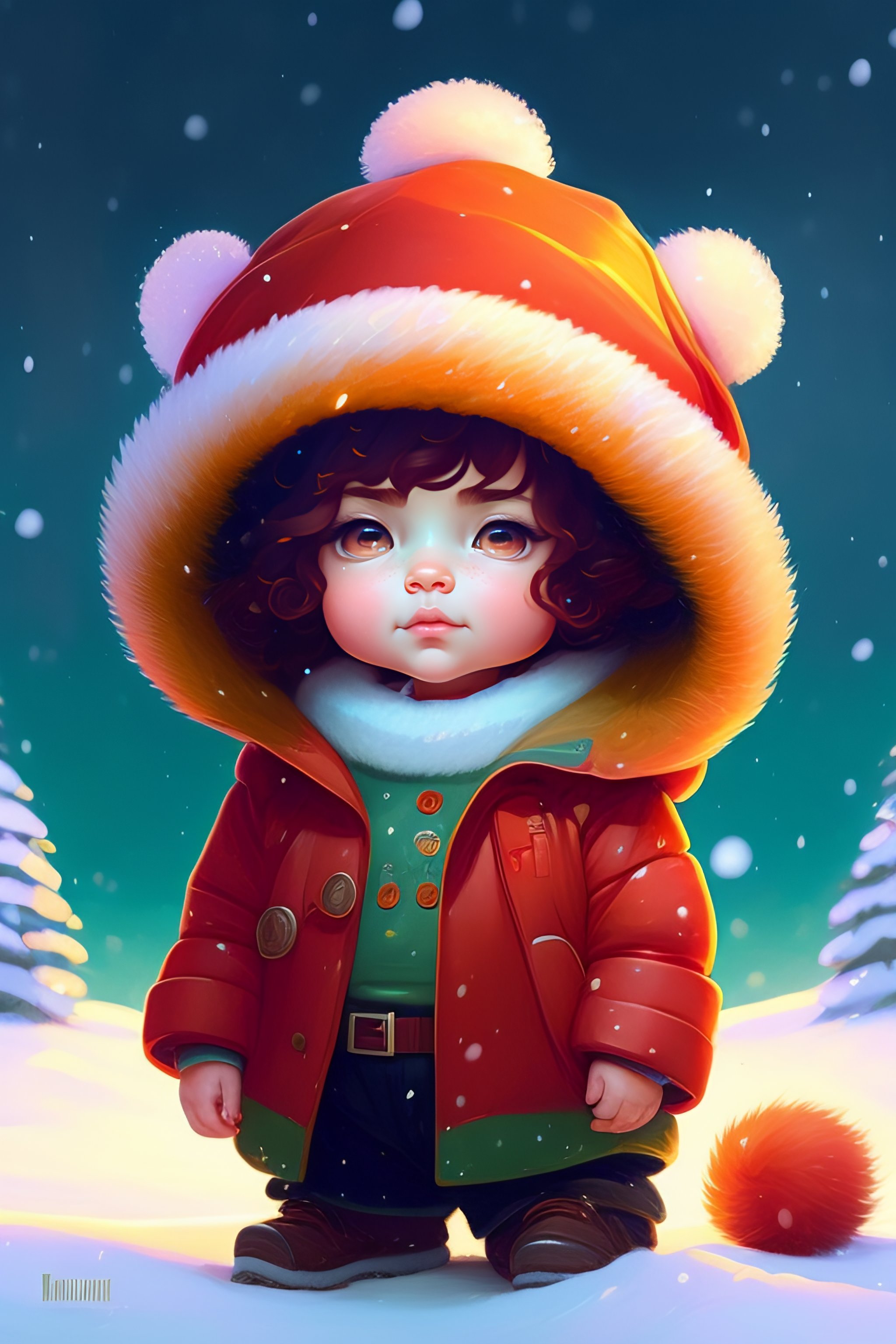 Lexica - Portrait of halfling, small, curly red, freckles, fluffy, a ...
