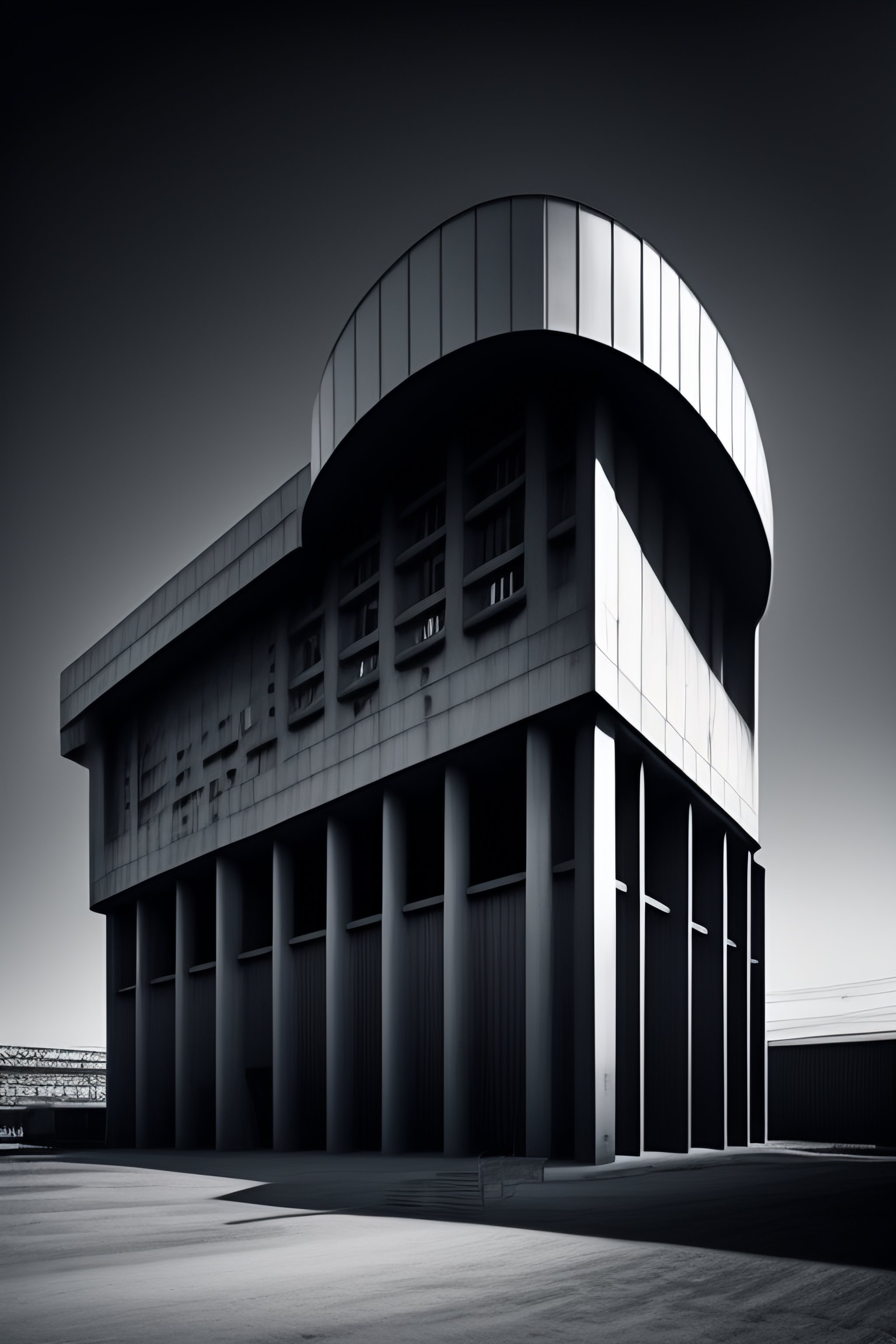 Lexica - Skull shaped factory, brutalism, photography, by Margaret ...