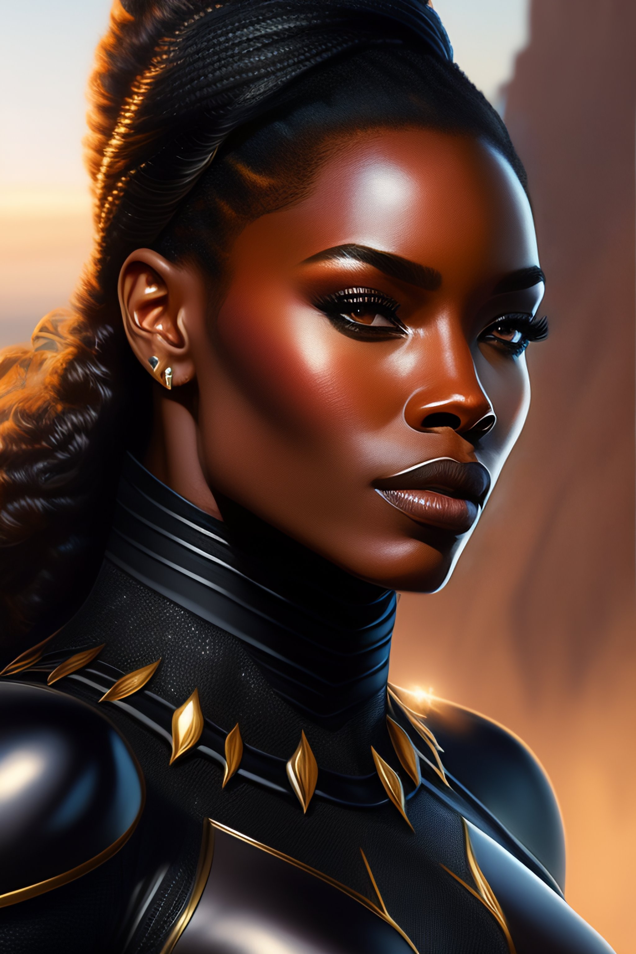 Lexica - Black panther suit, detailed, centered, digital painting ...