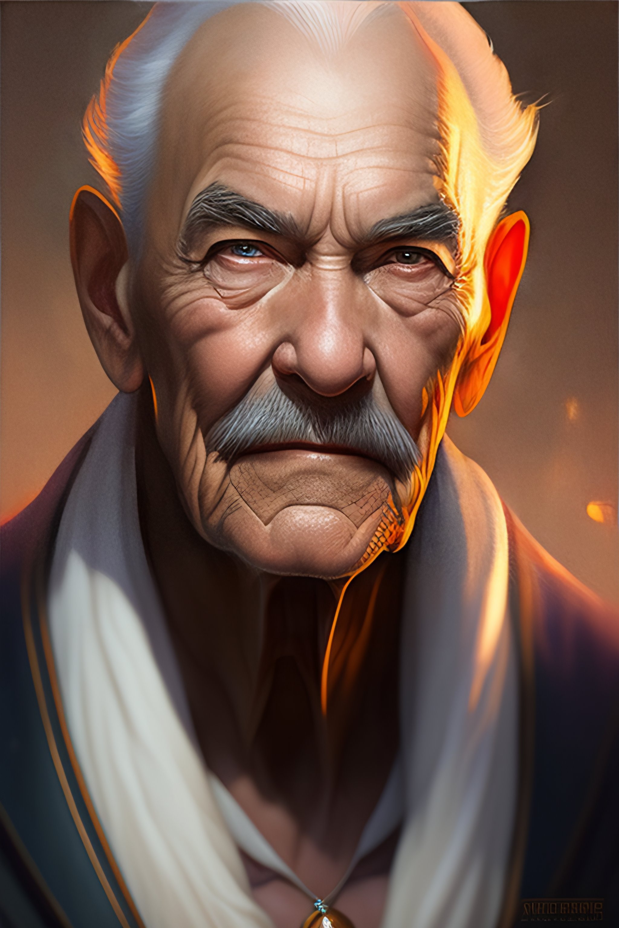 Lexica - Portrait of Old mage, Wrinkly, old, boils, warts, ugly ...