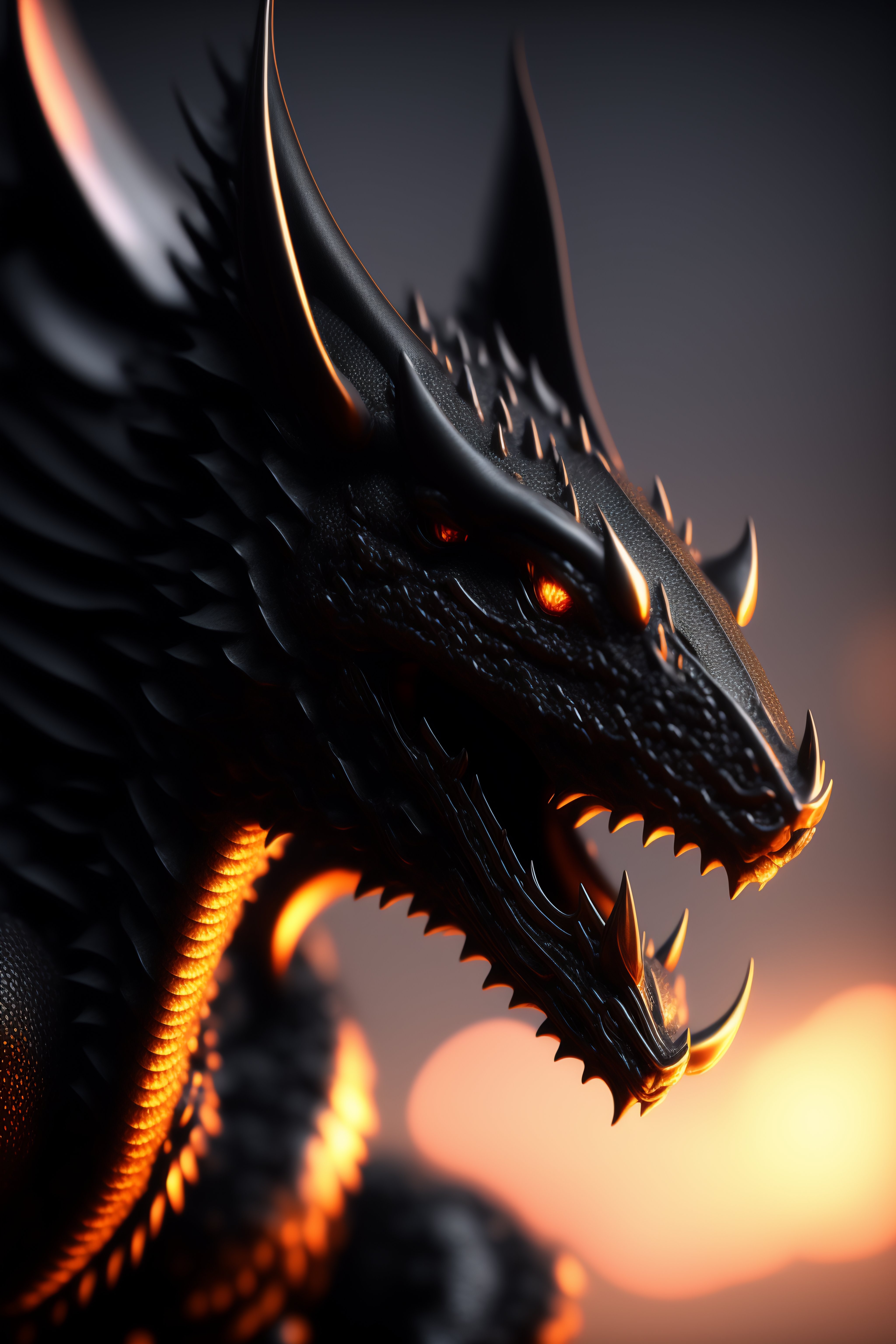 Lexica - Black dragon, depth of field,32k, natural light, ray tracing ...