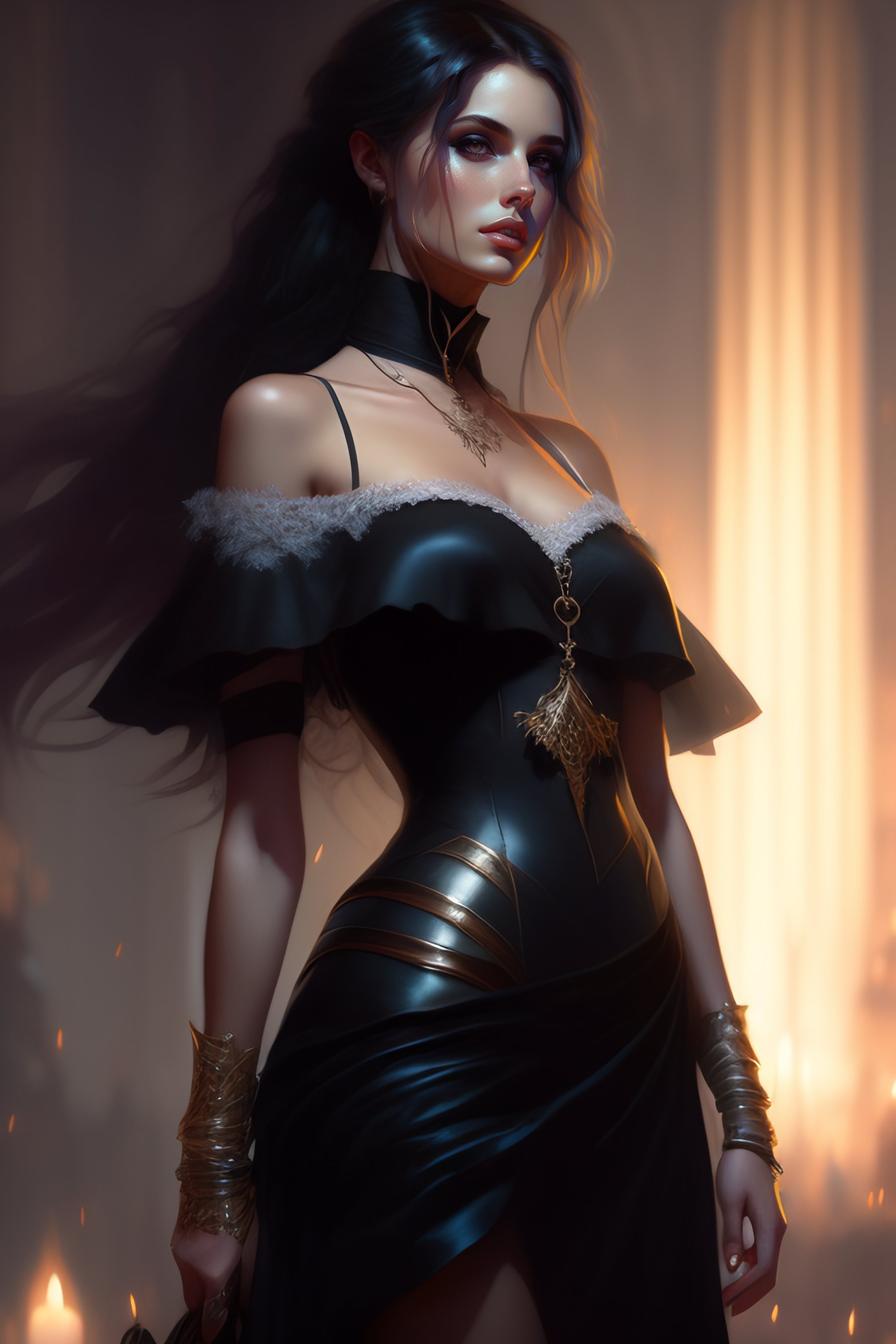 Lexica - Gothic girl, party, skirt, backwards, realistic, highly detailed,digital art, digital ...