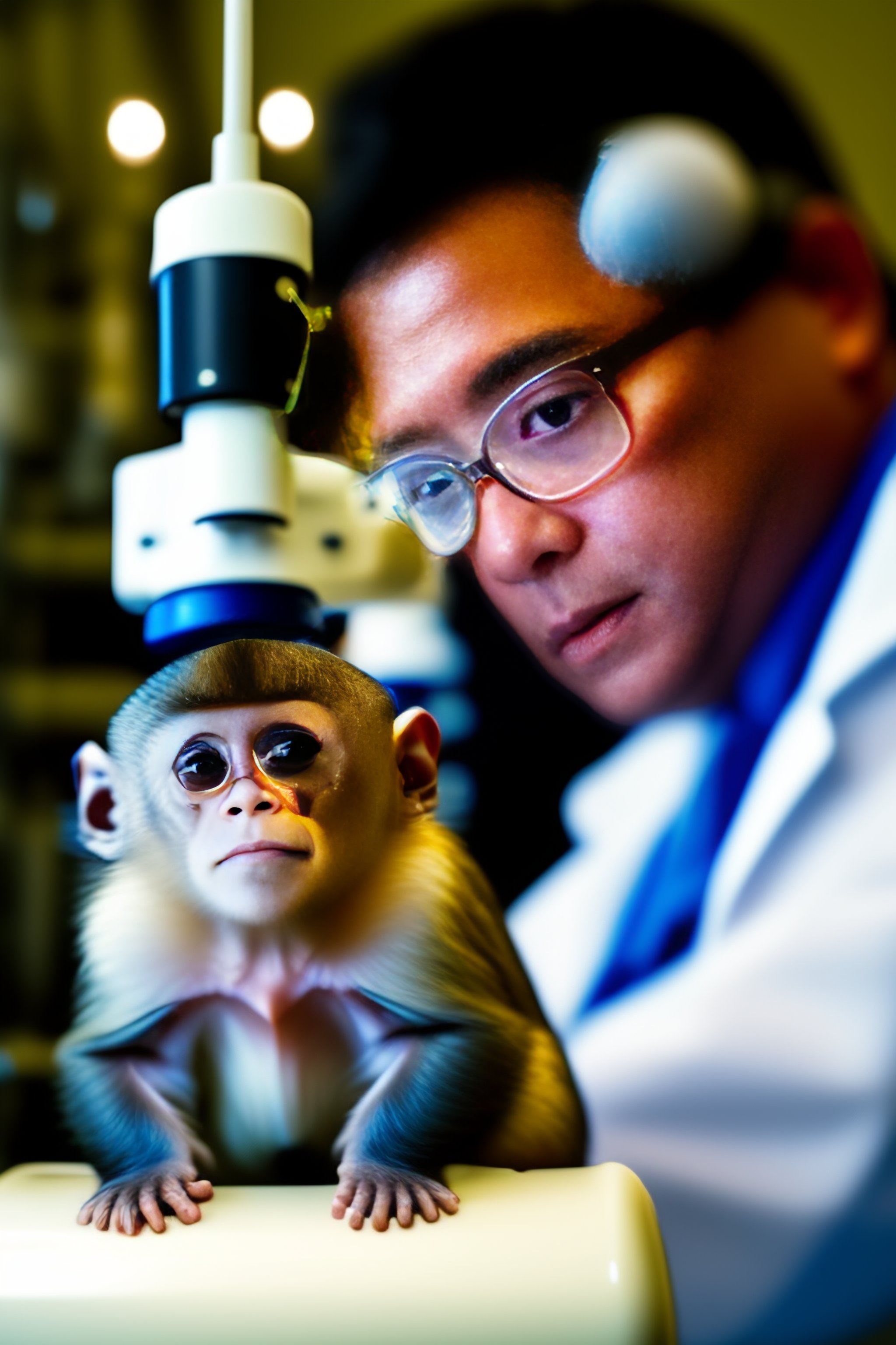 Lexica - A scientist wearing a lab coat using ICMS to generate a ...