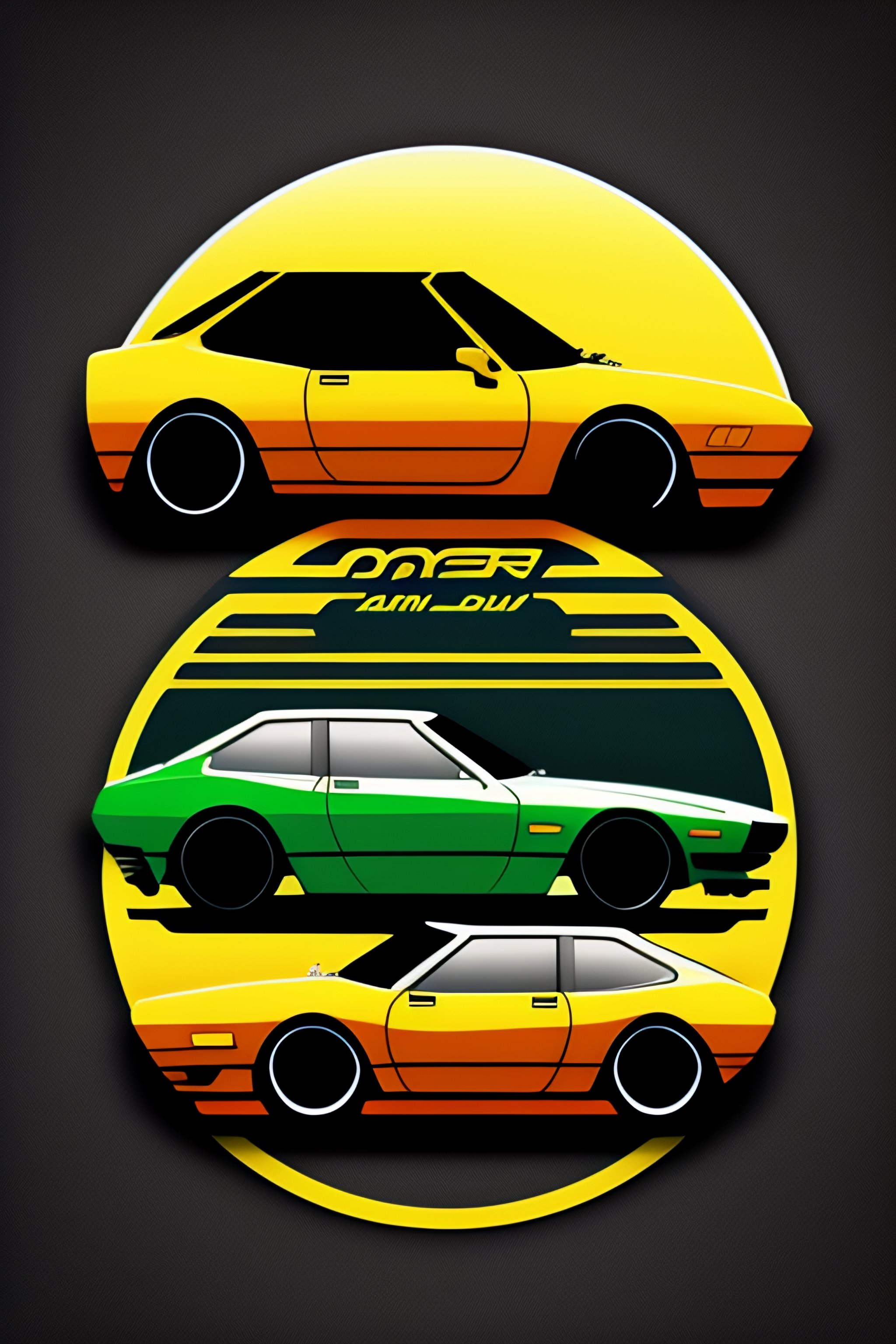 Lexica - Cartoon JDM car , sticker, initial d anime style, solid ...