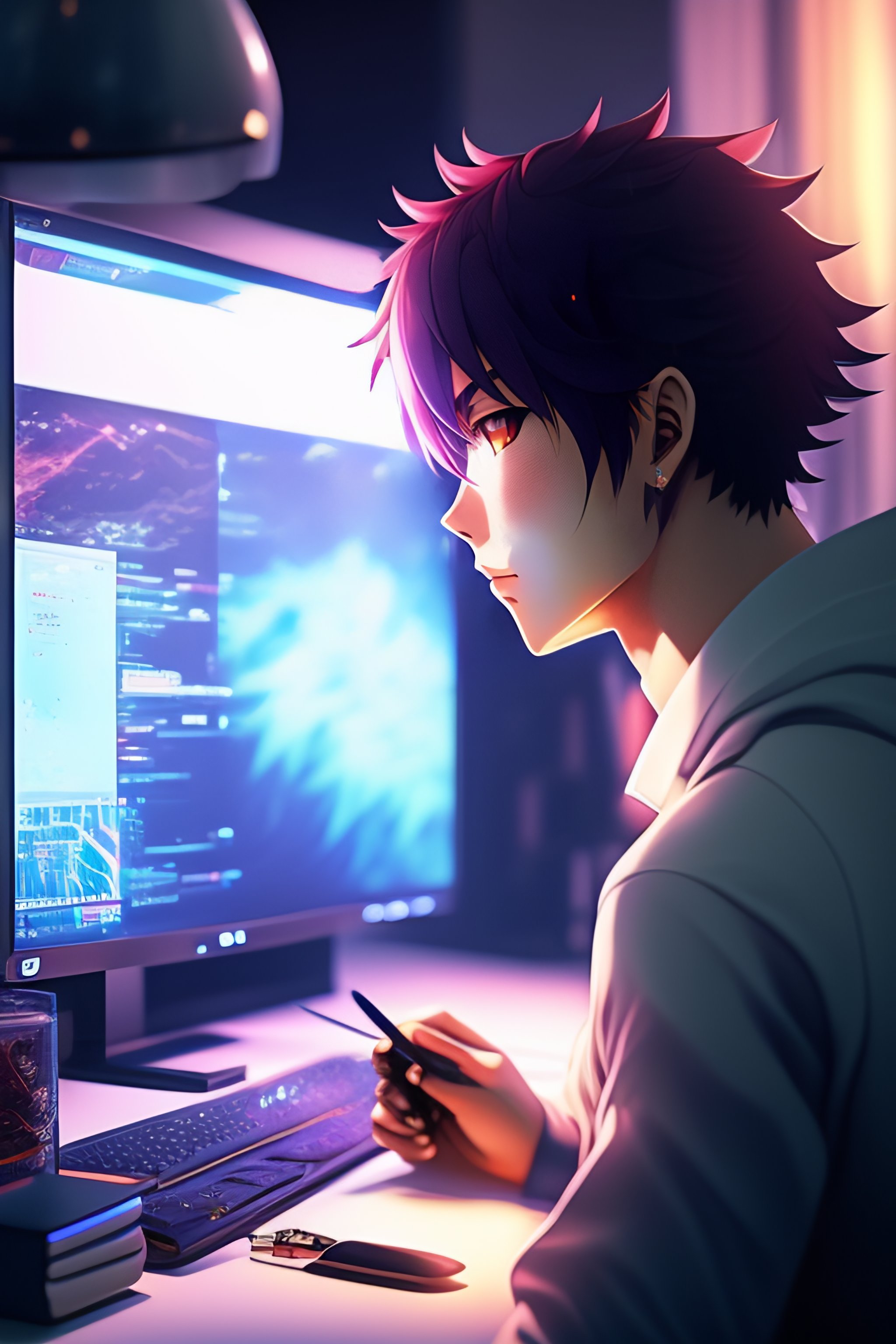 Lexica - An anime style portrait of man , studio ghibil, anime ...