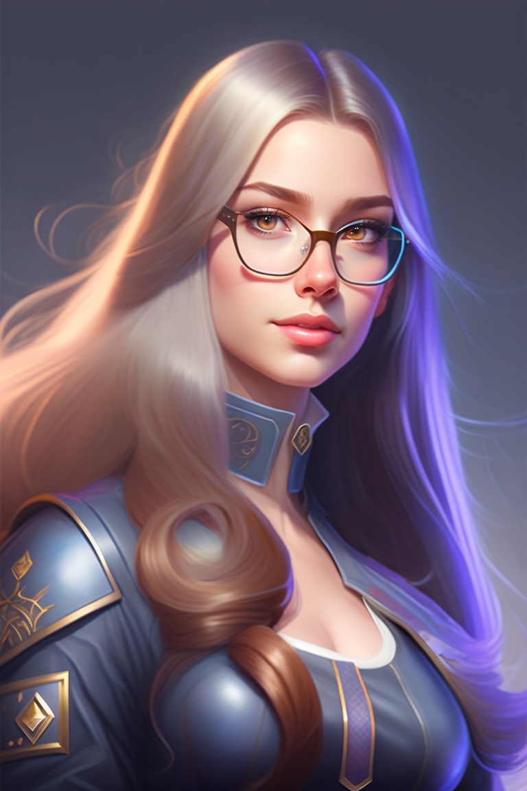 Lexica - Girl with long straight hair, fantasy style, portrait, glasses ...