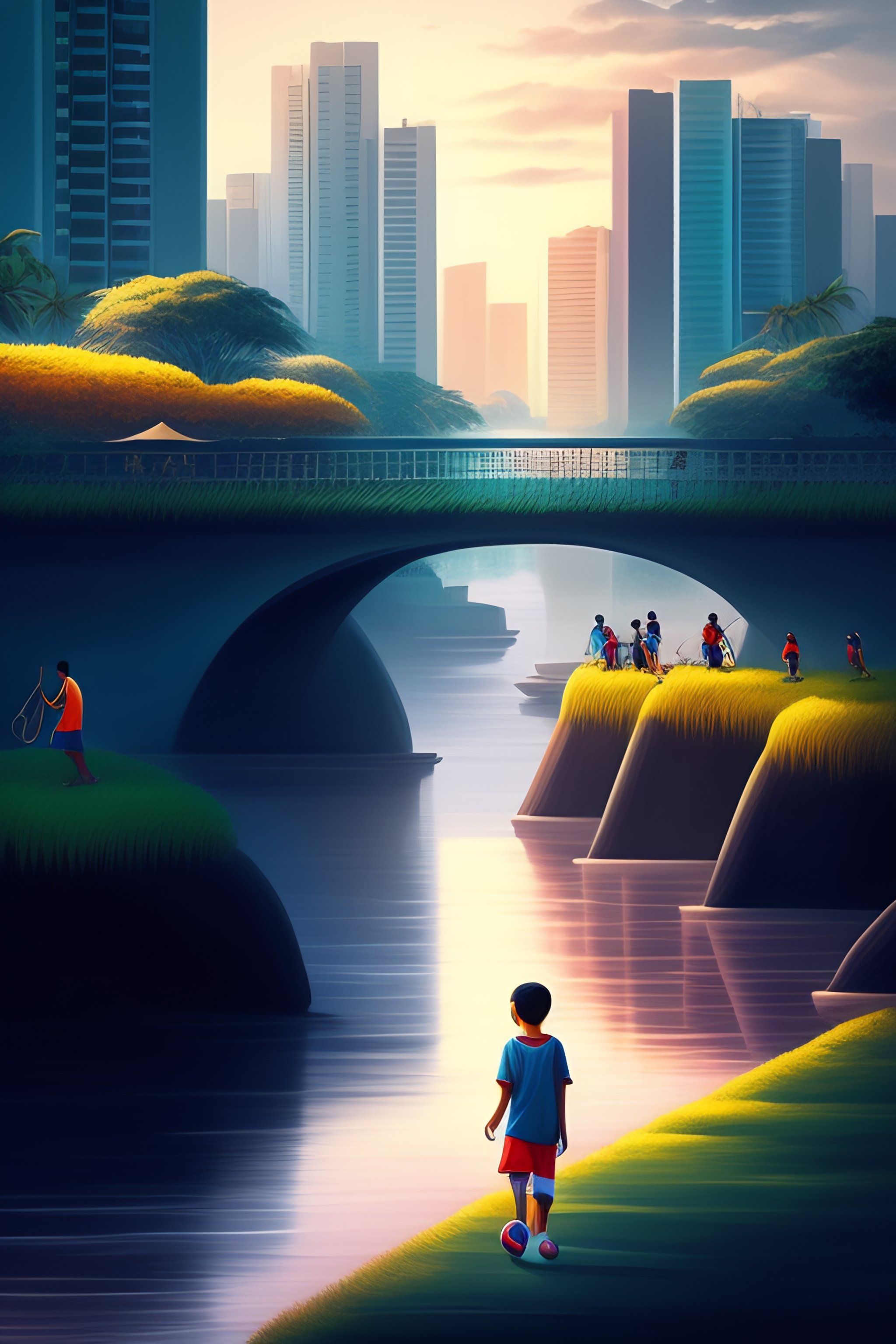 Lexica - A digital art of Pasig River in Manila, Philippines, with ...