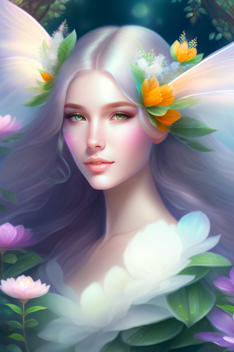 Lexica - A enchanting portrait of a fairy, radiating an aura of ...