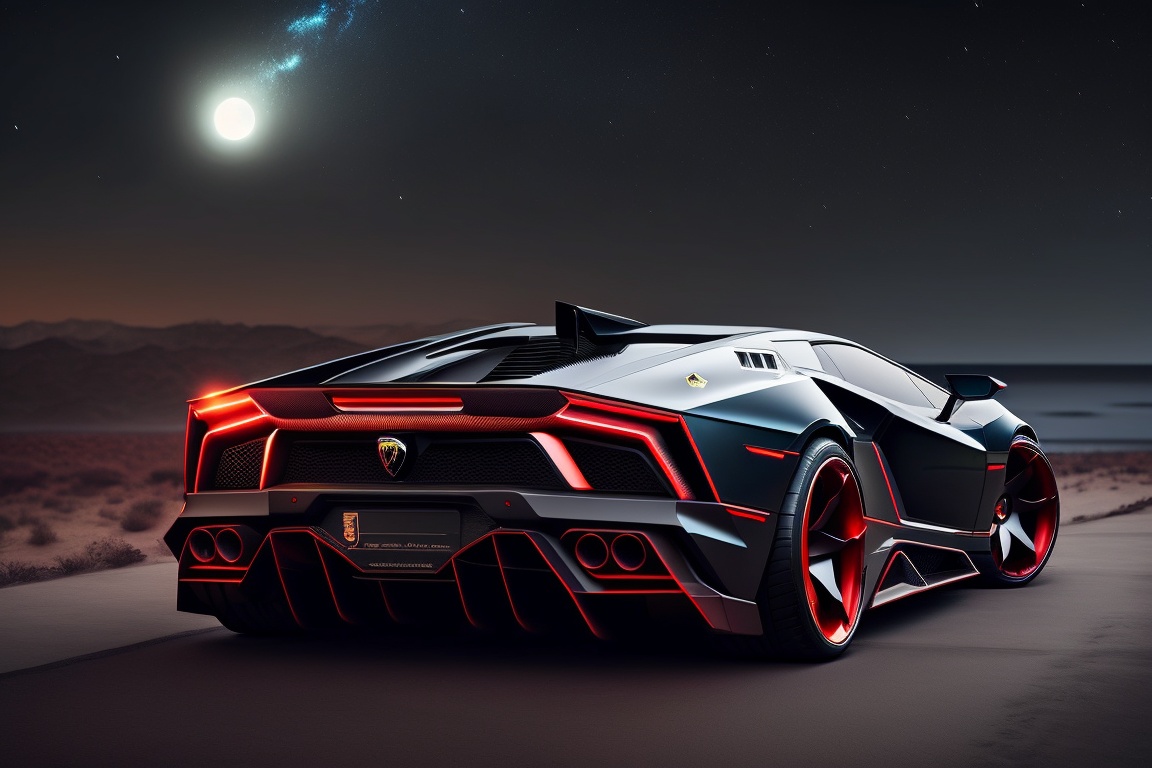 Lexica - Dark, stars, moon, car, lamborghini terzo, sharp, design ...