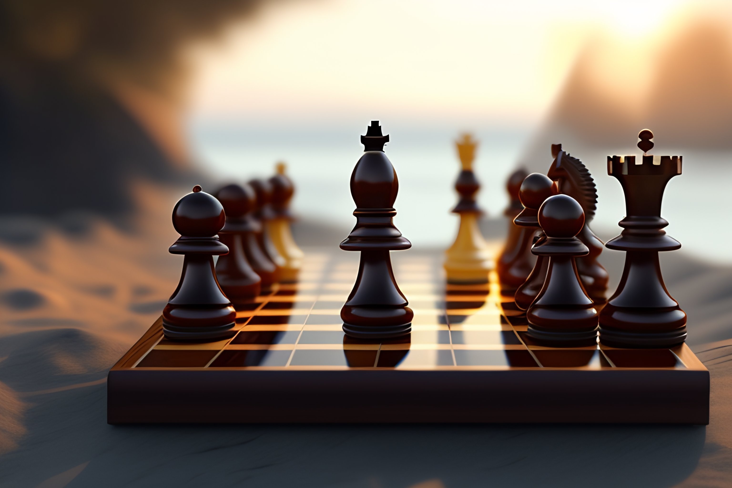 Lexica - A beautiful chess board with a chess timer, epic fantasy art ...