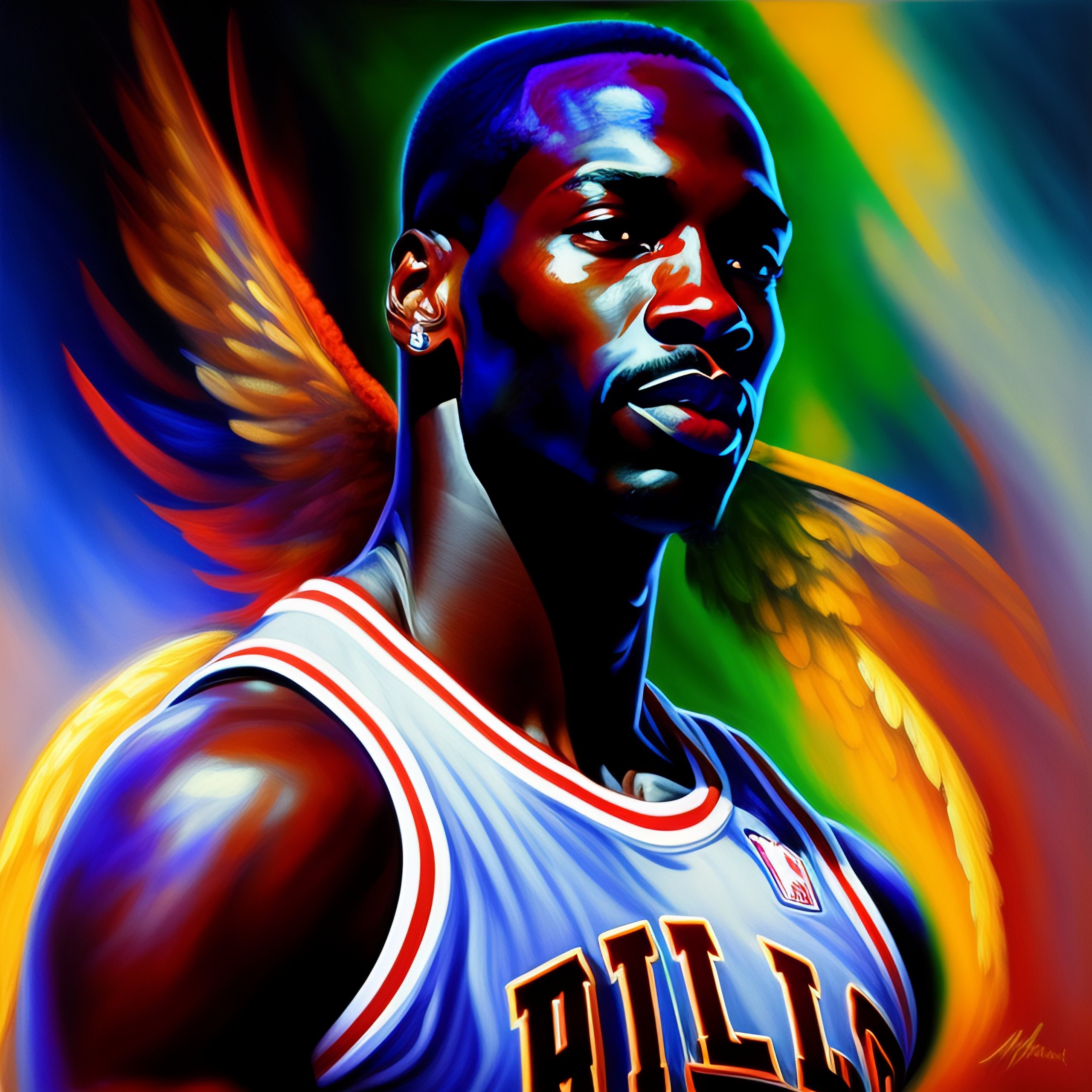 Lexica - Michael jordan as an angel painted by claude monet
