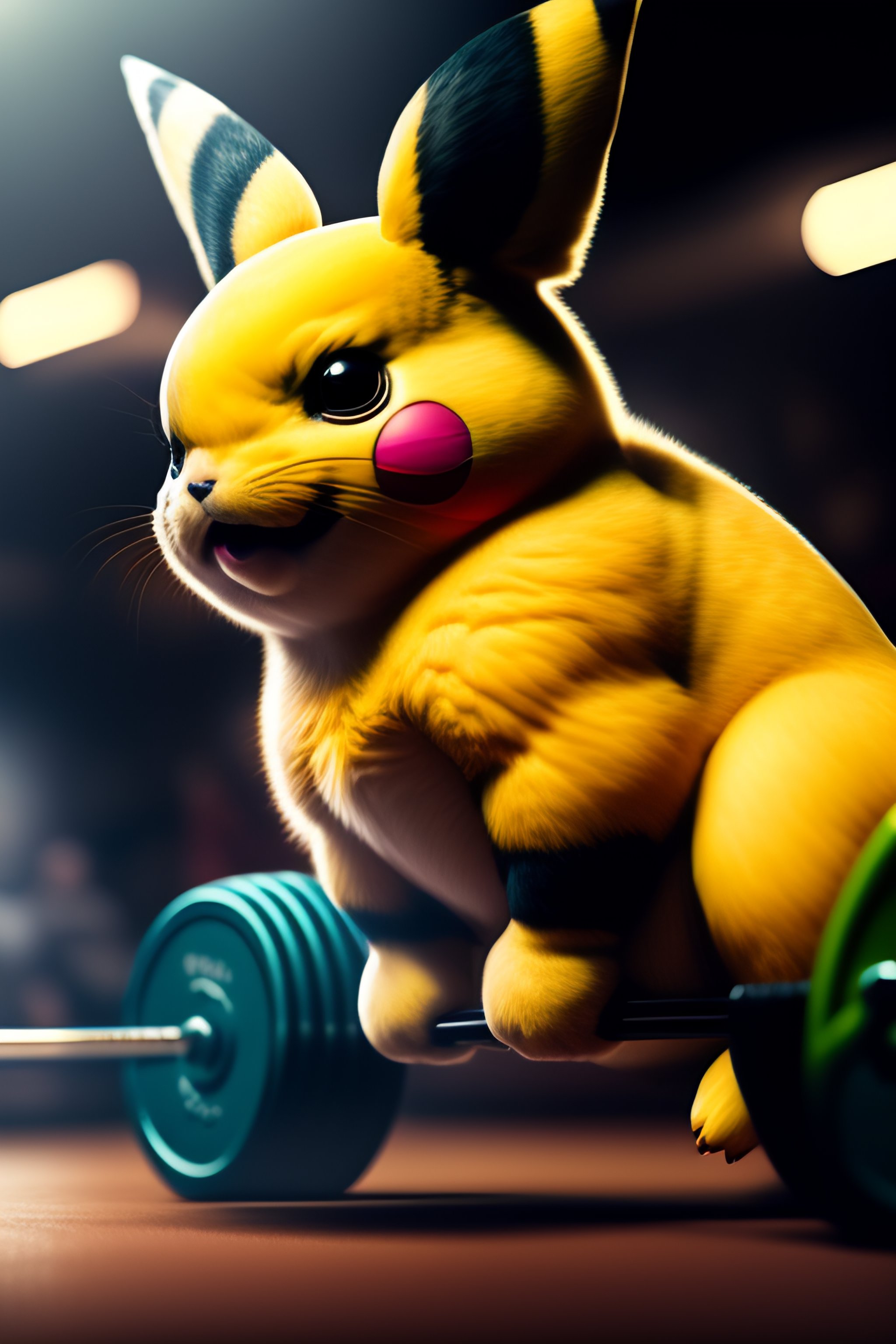 Lexica - Pikachu deadlifting in a luxury gym