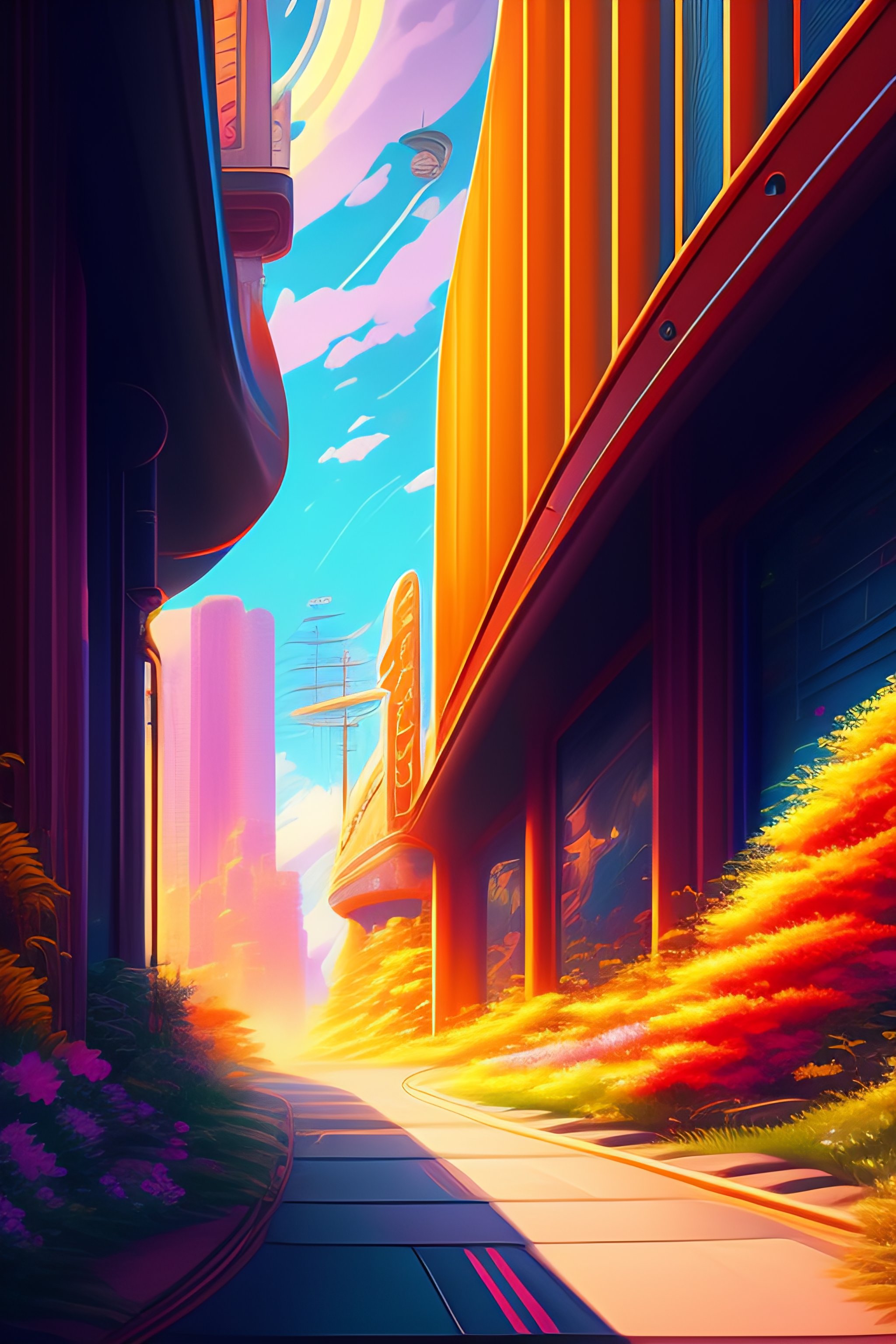 Lexica - Beautiful award winning retro painting anime background ...