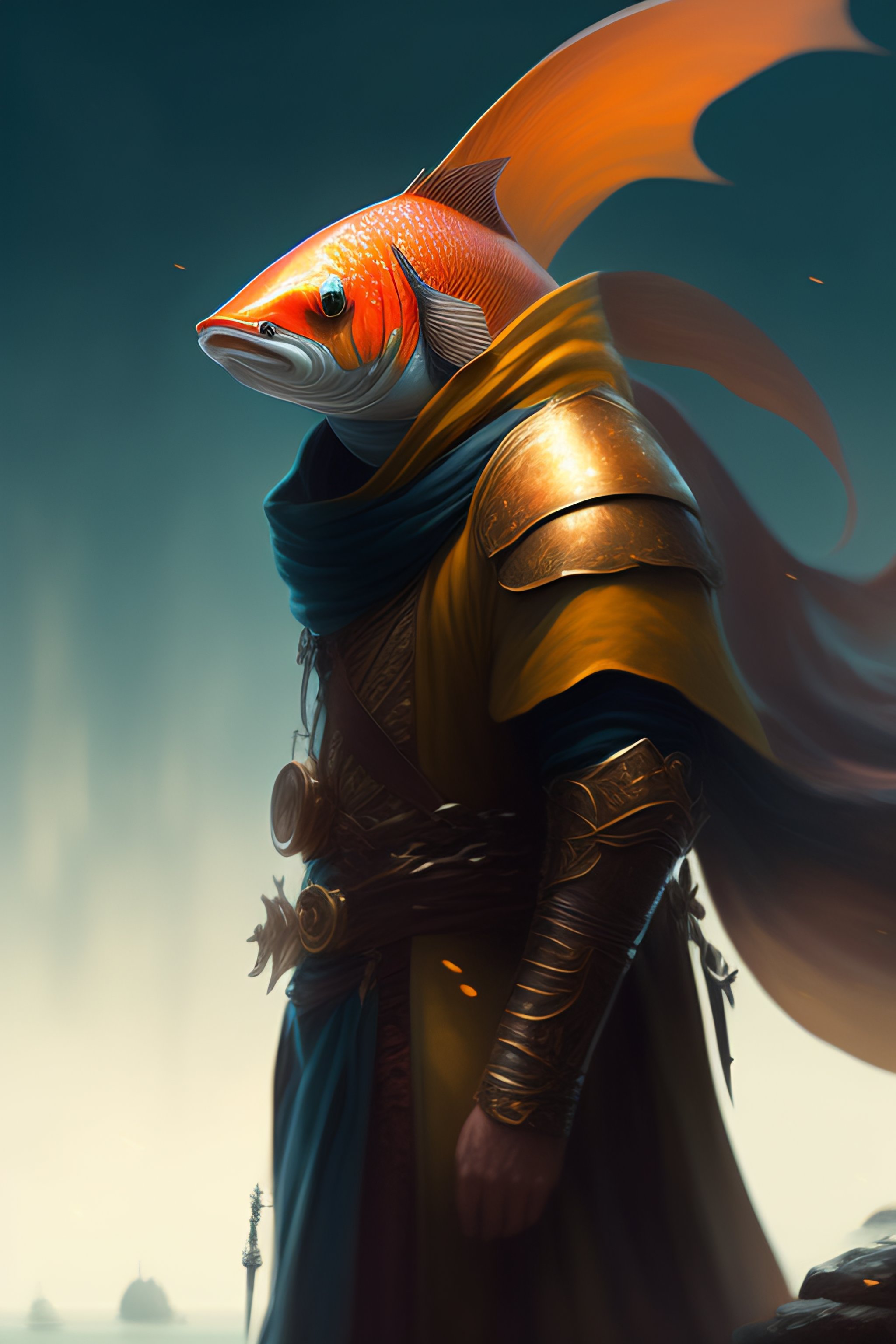 Lexica - Anthropomorphic ninja fish, greg rutkowski