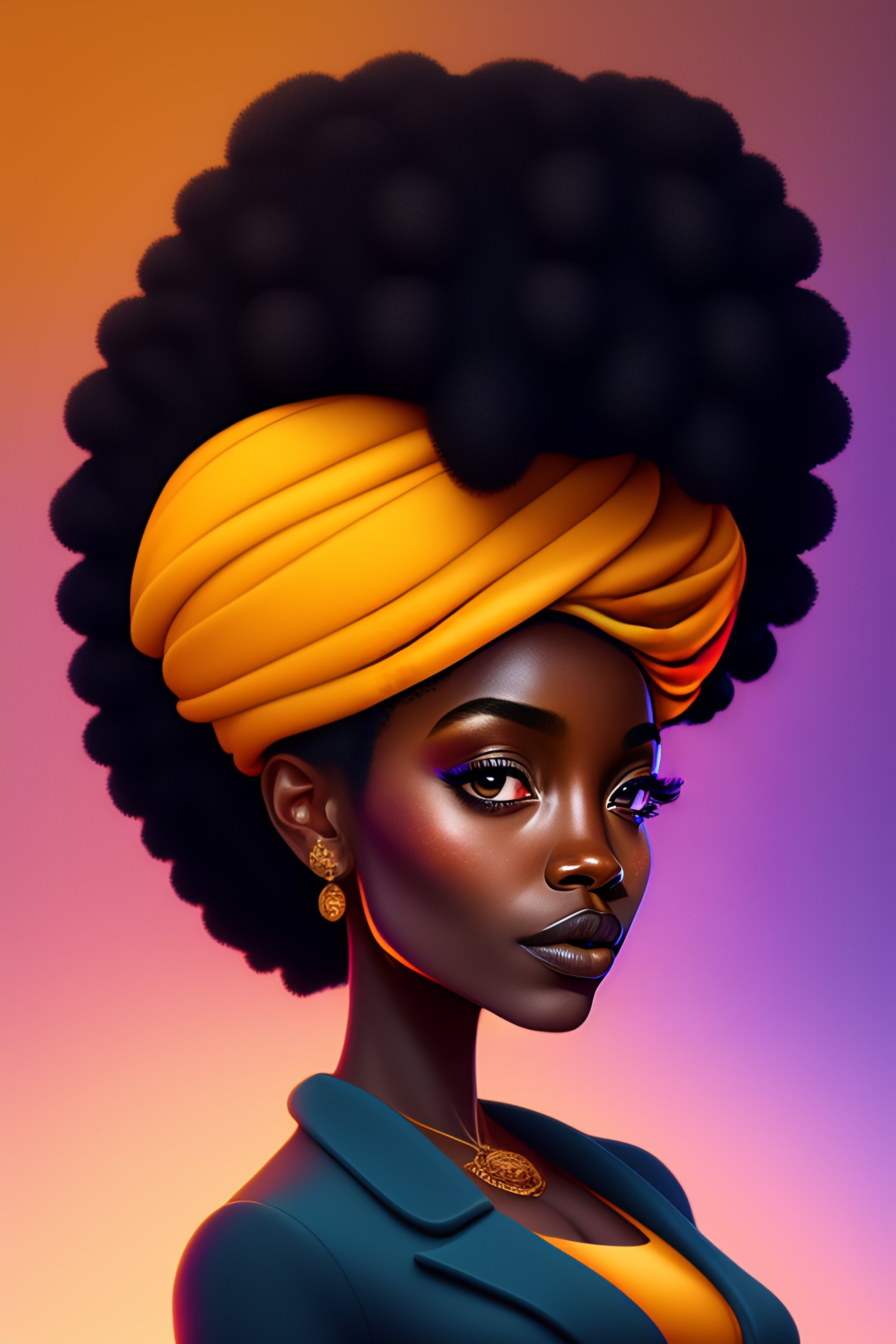 Lexica - 4k cartoon, black woman, afro, write the vision