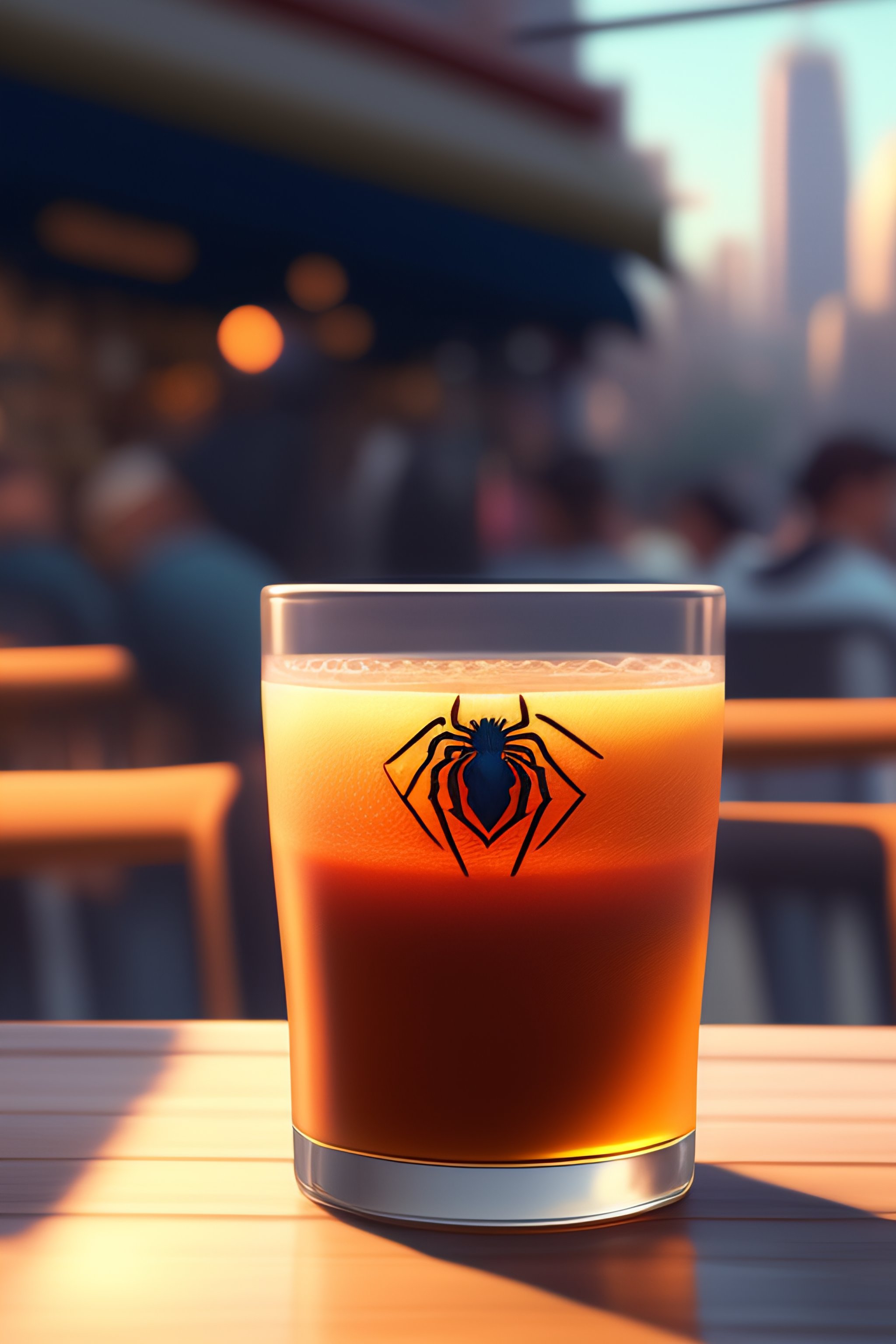 Lexica - Spider-Man wayfarer glasses sitting inside cafe drinking ...