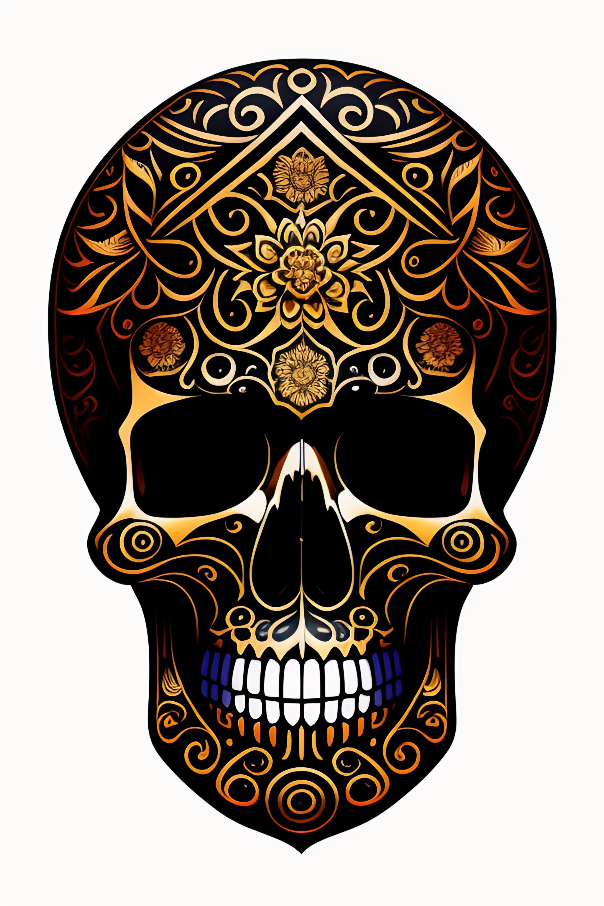Lexica - Highly detailed skull, Japanese ornament, tattoo ink sketch ...