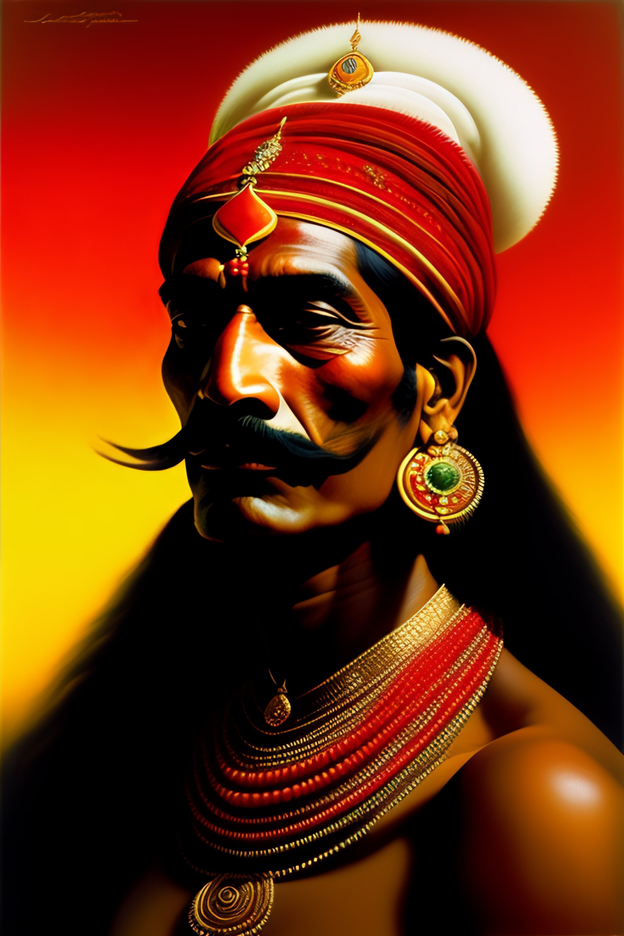 Lexica - Dali style portrait of an indian