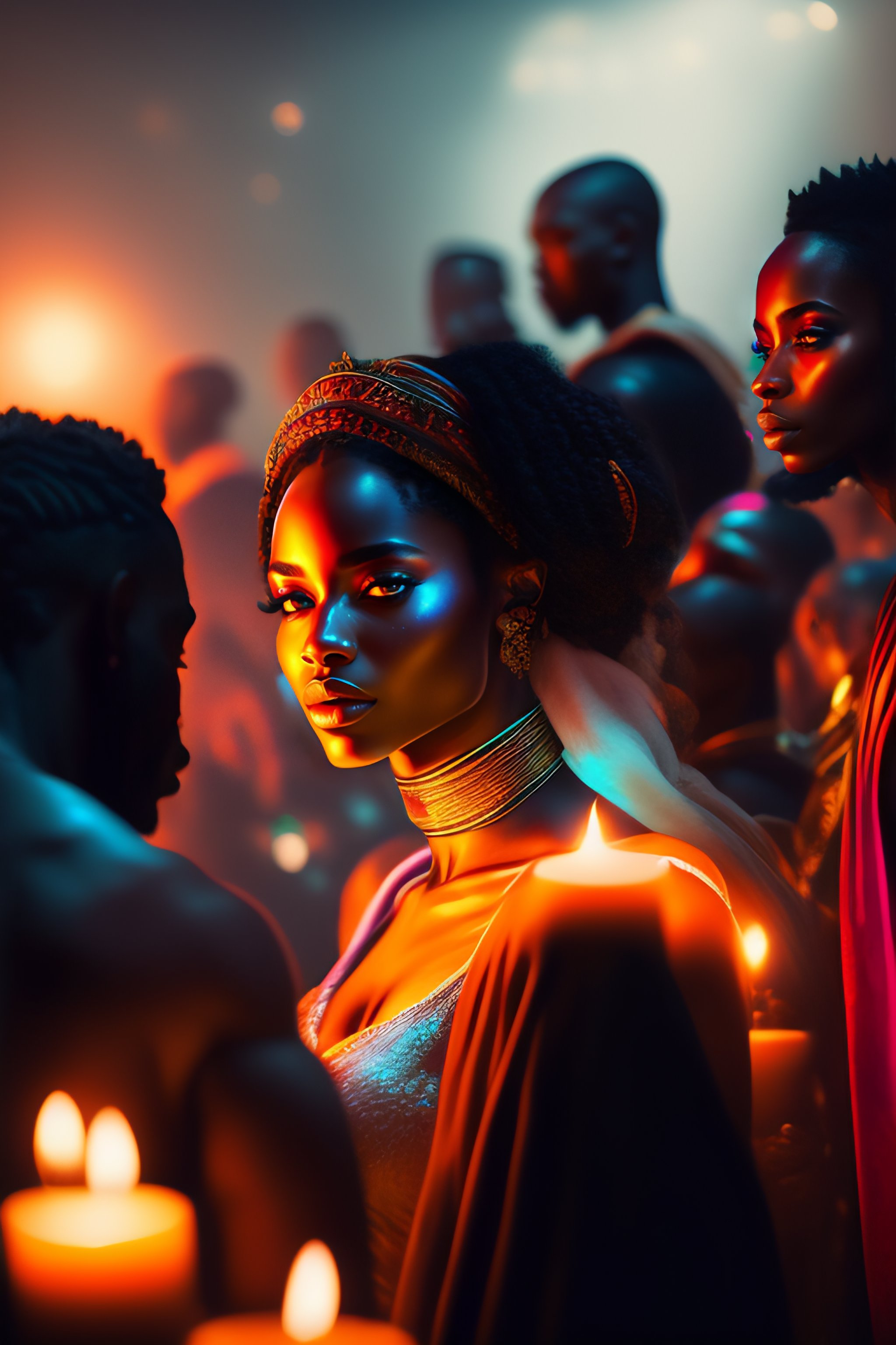 Lexica - Scene from a rave in Africa, muted colours, beautiful, highly ...