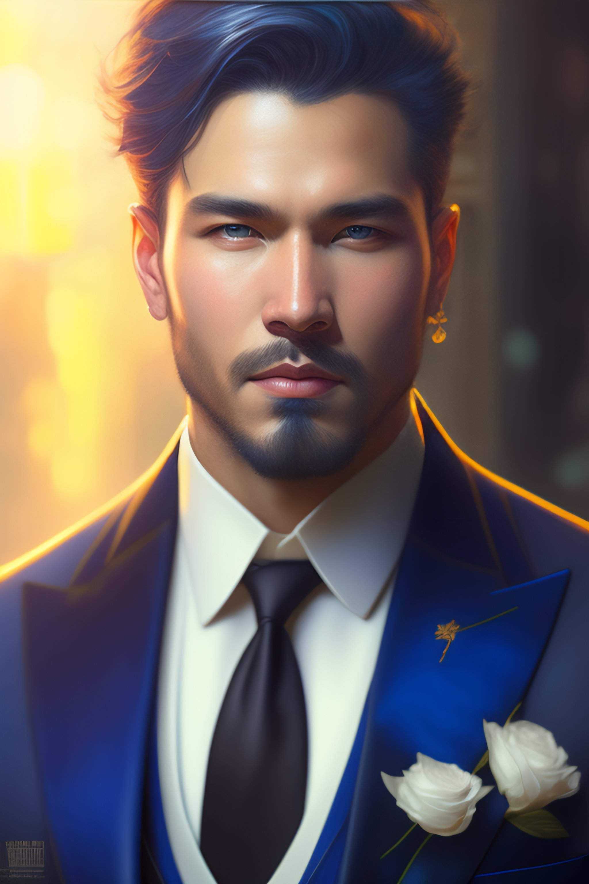 Lexica - Portrait of a White occidental man wearing a suit by gaston ...