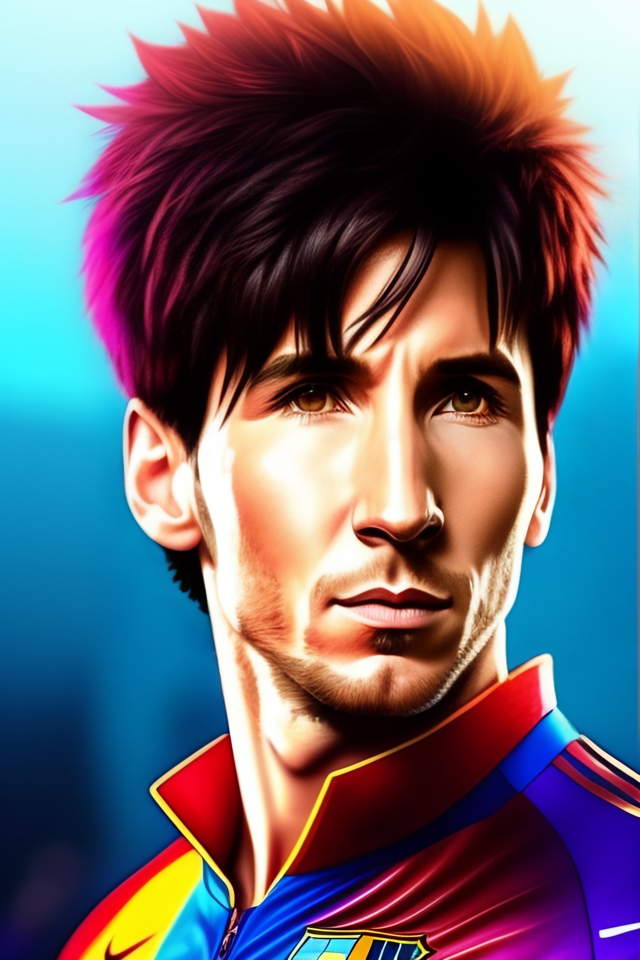 Lexica - Lionel messi drawn as an anime character superhero