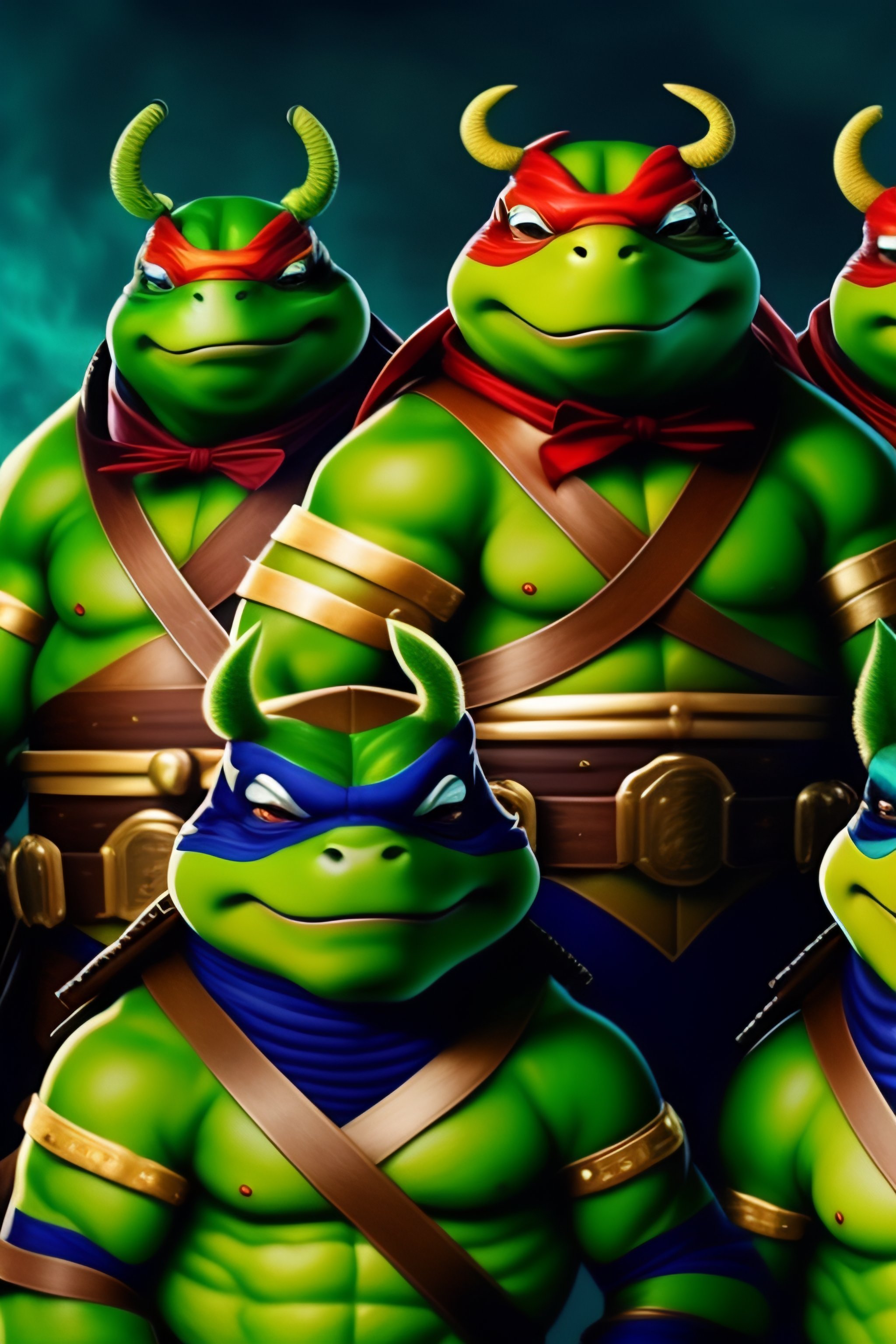 Lexica - Ninja turtles wearing a suit