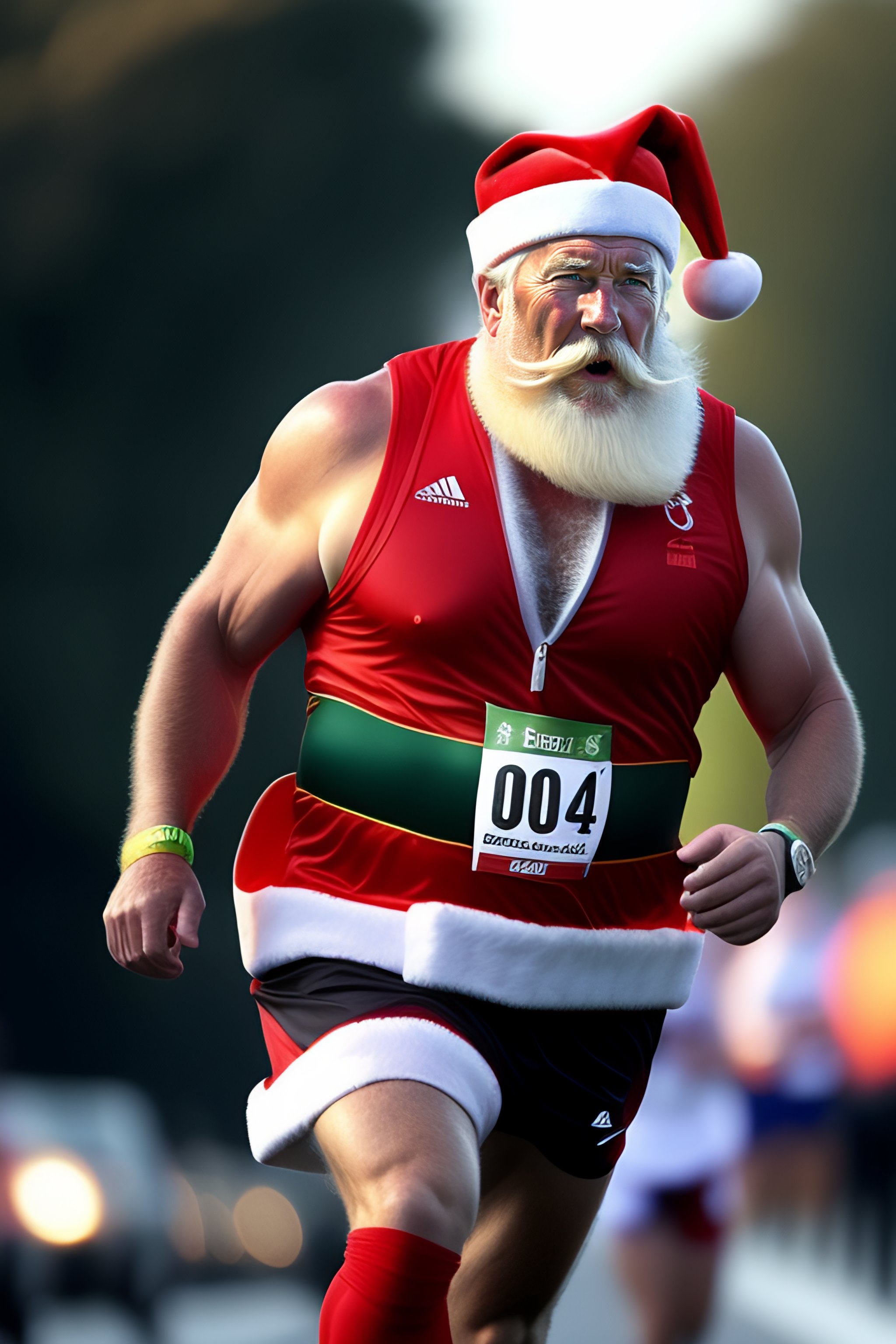 Lexica - Leigh slatcher as Santa with grey stubble no hat in a die hard ...