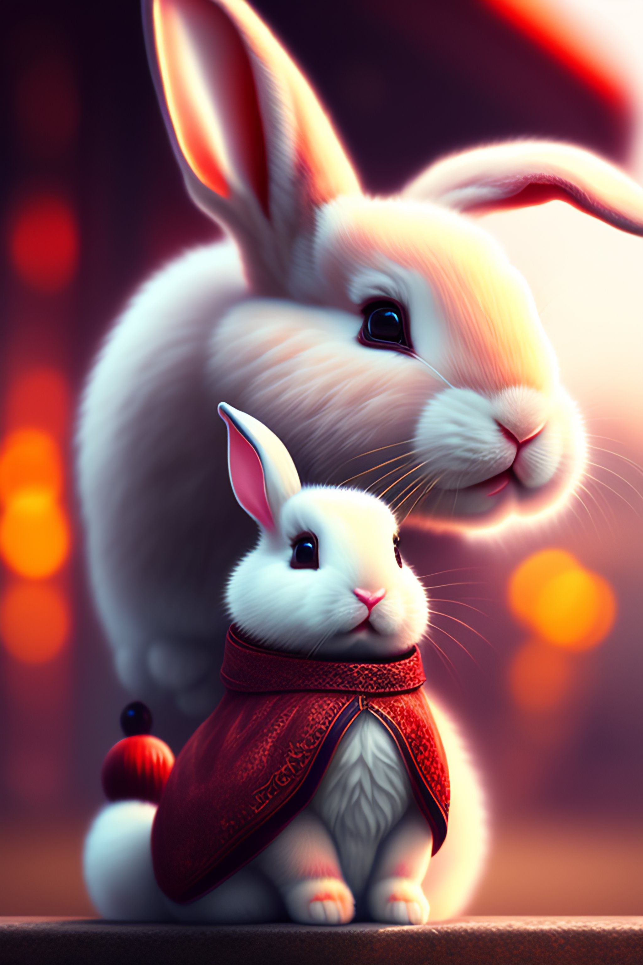 Lexica - Detailed portrait photo of cute and fluffy bunny male whit ...