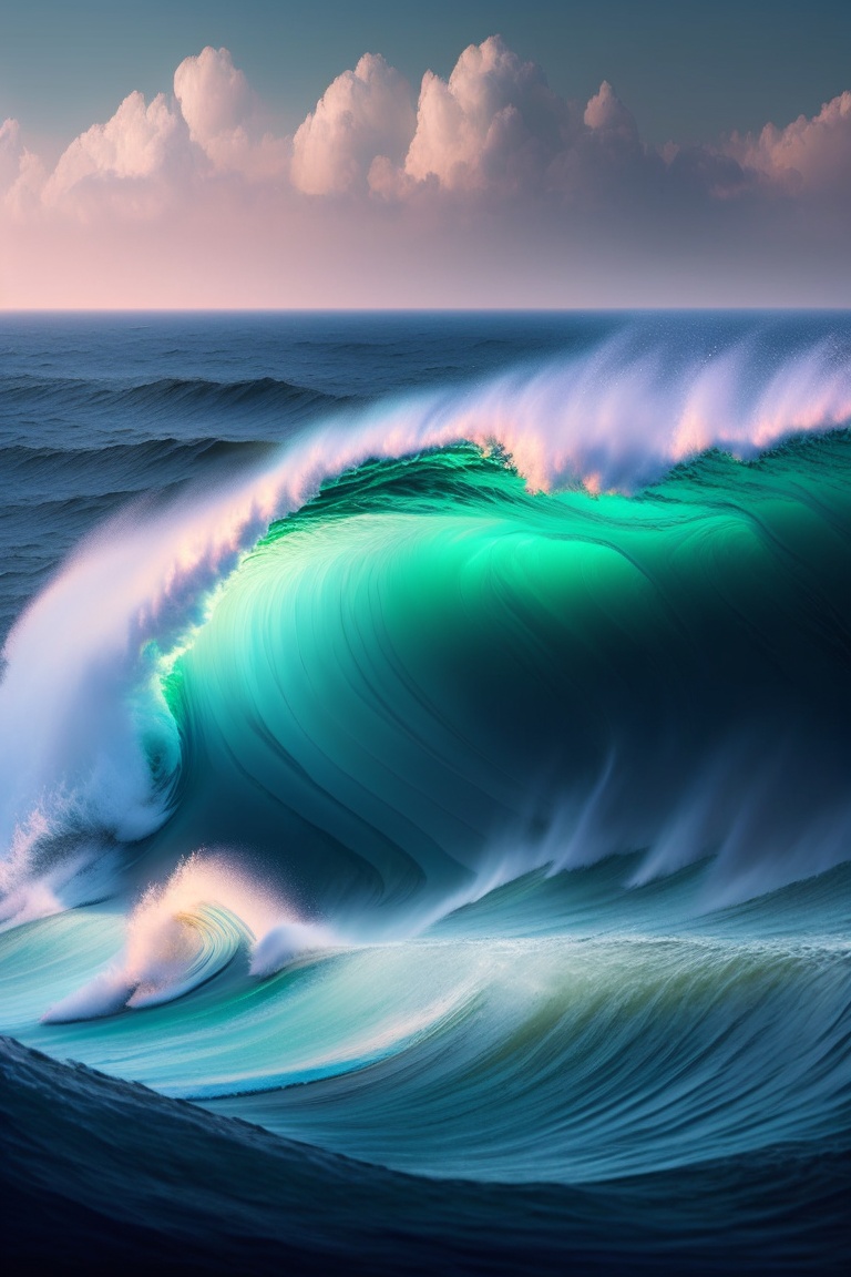 Lexica - Peoples bodies shaping sea wavies, realistic