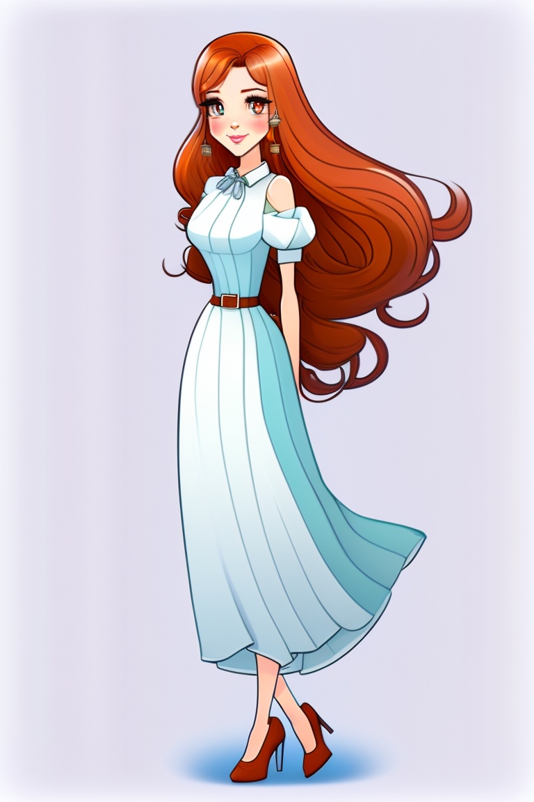 Lexica - Young beautiful female cartoon character, whole body, with ...